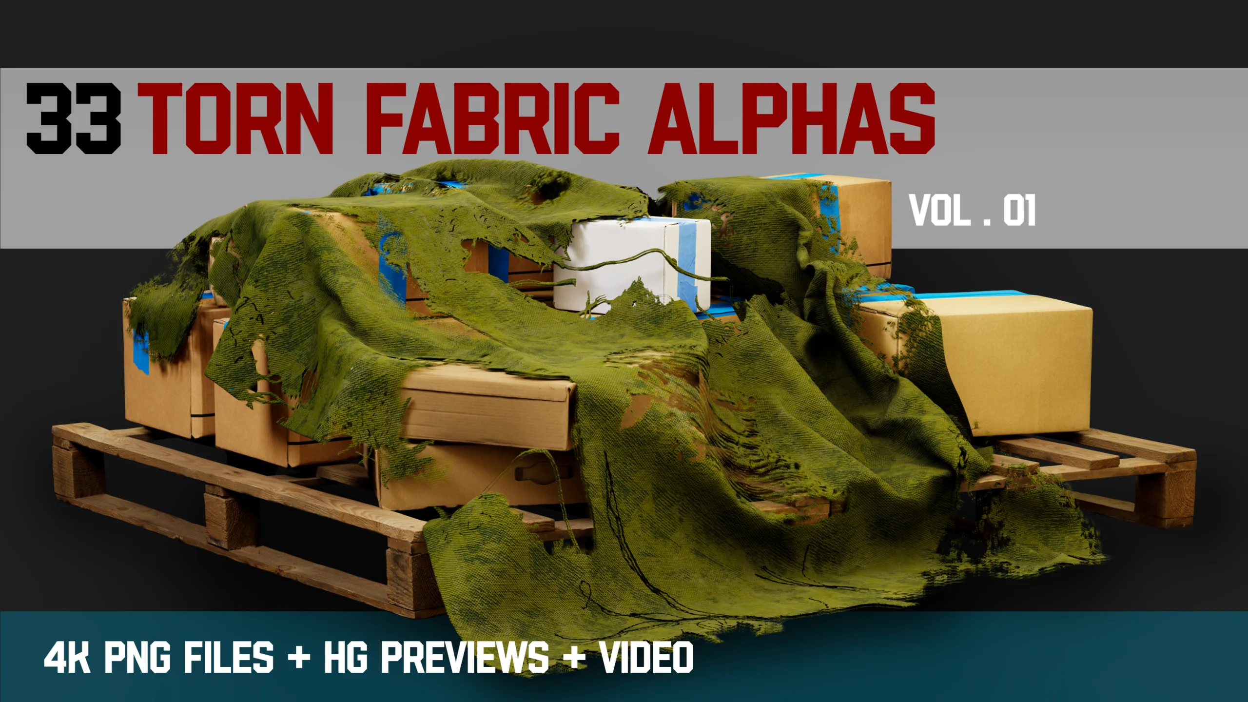 " 33 Torn Fabric Alphas " (Vol - FlippedNormals