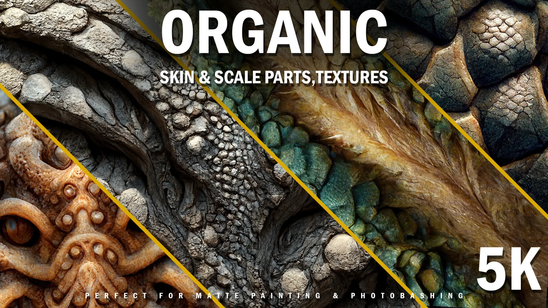 ORGANIC Skin and Scale parts, textures - FlippedNormals