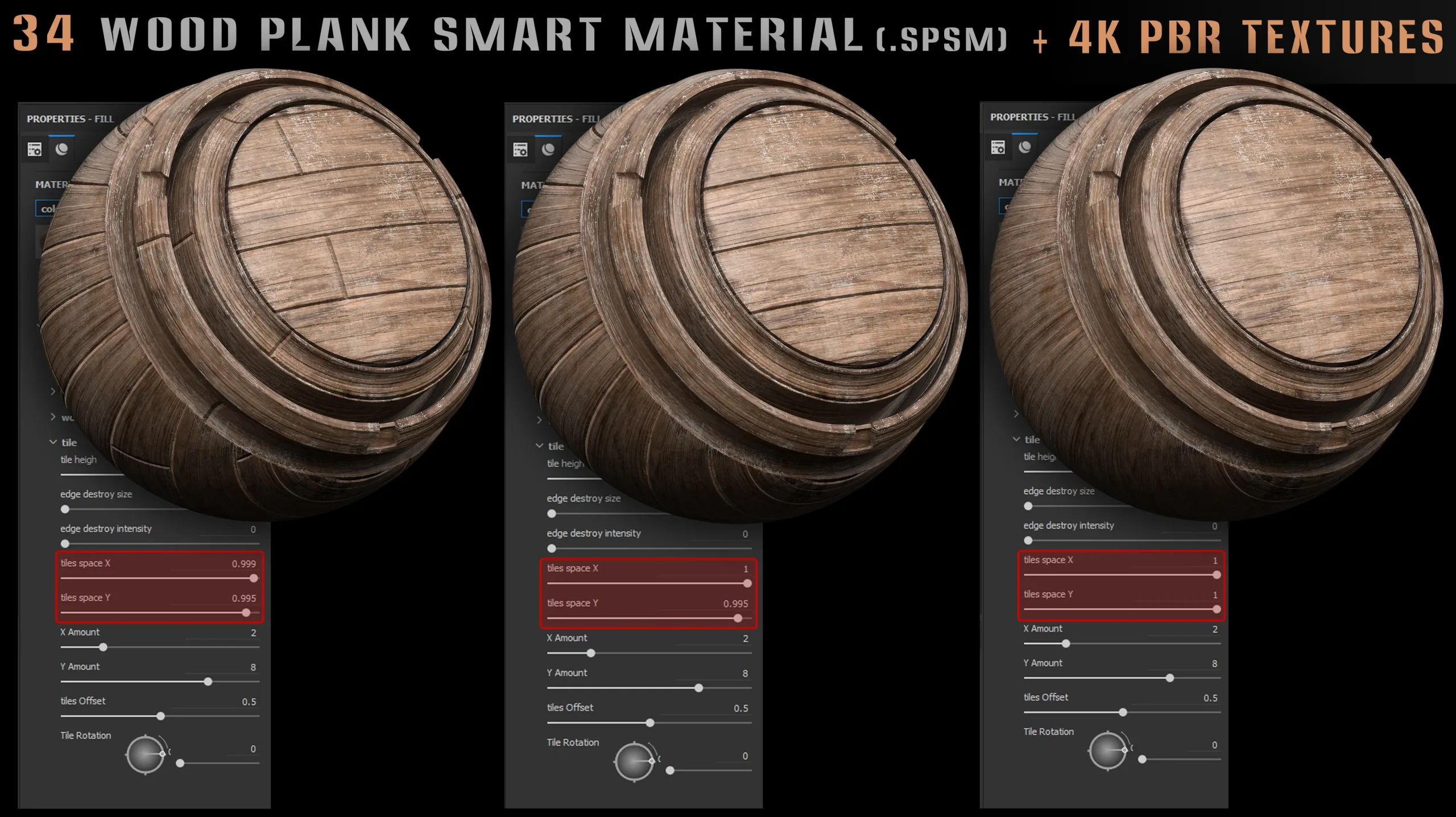 34 Wood plank smart material + - FlippedNormals