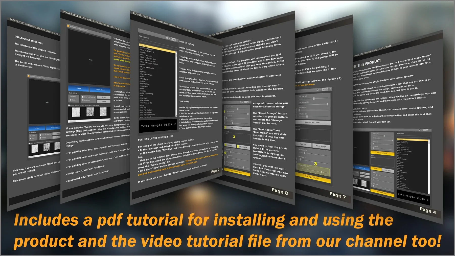 Power Text Brush Maker ZBrush Plugin - FlippedNormals