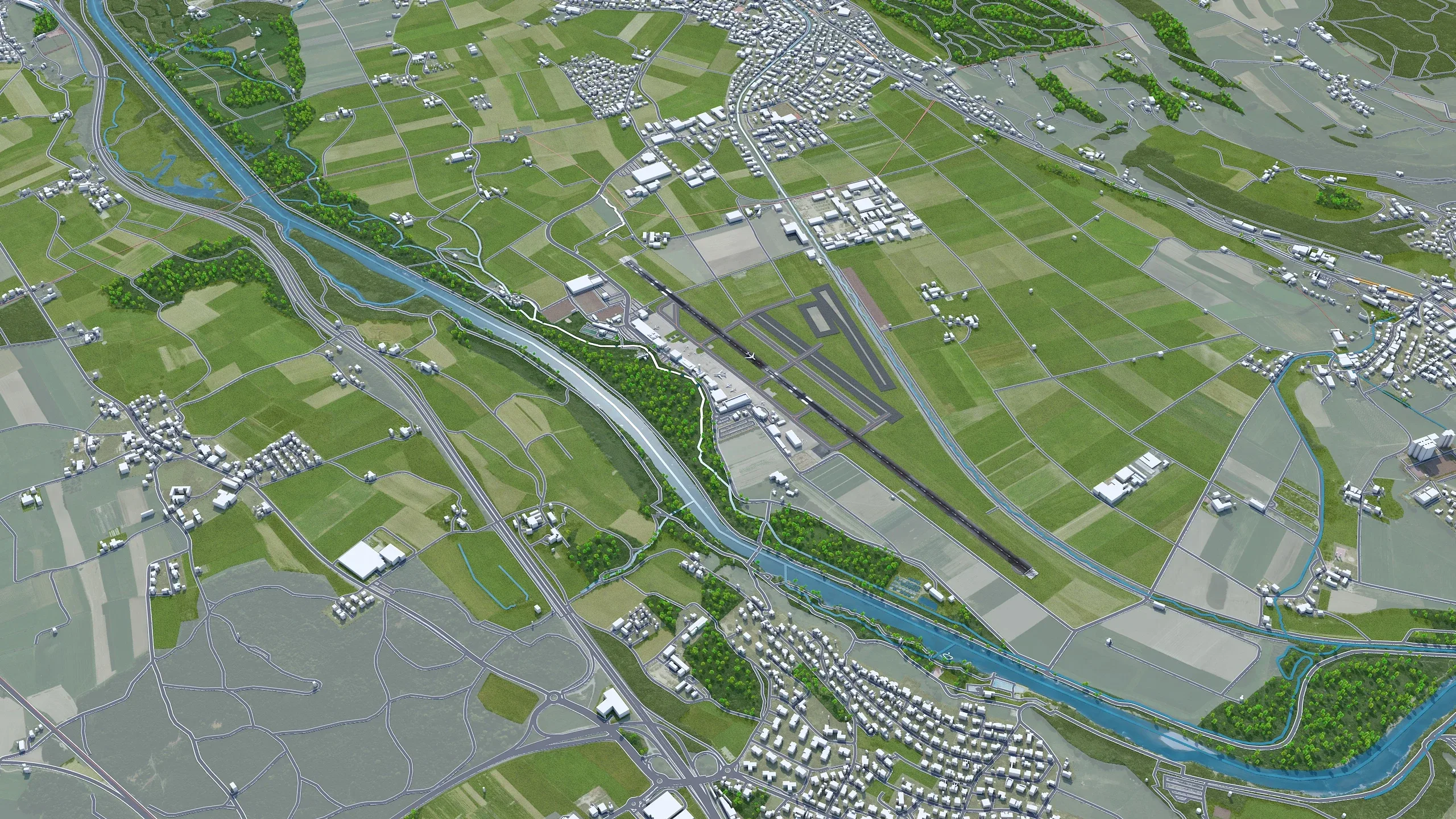 Bern Airport 3d model 10km - FlippedNormals
