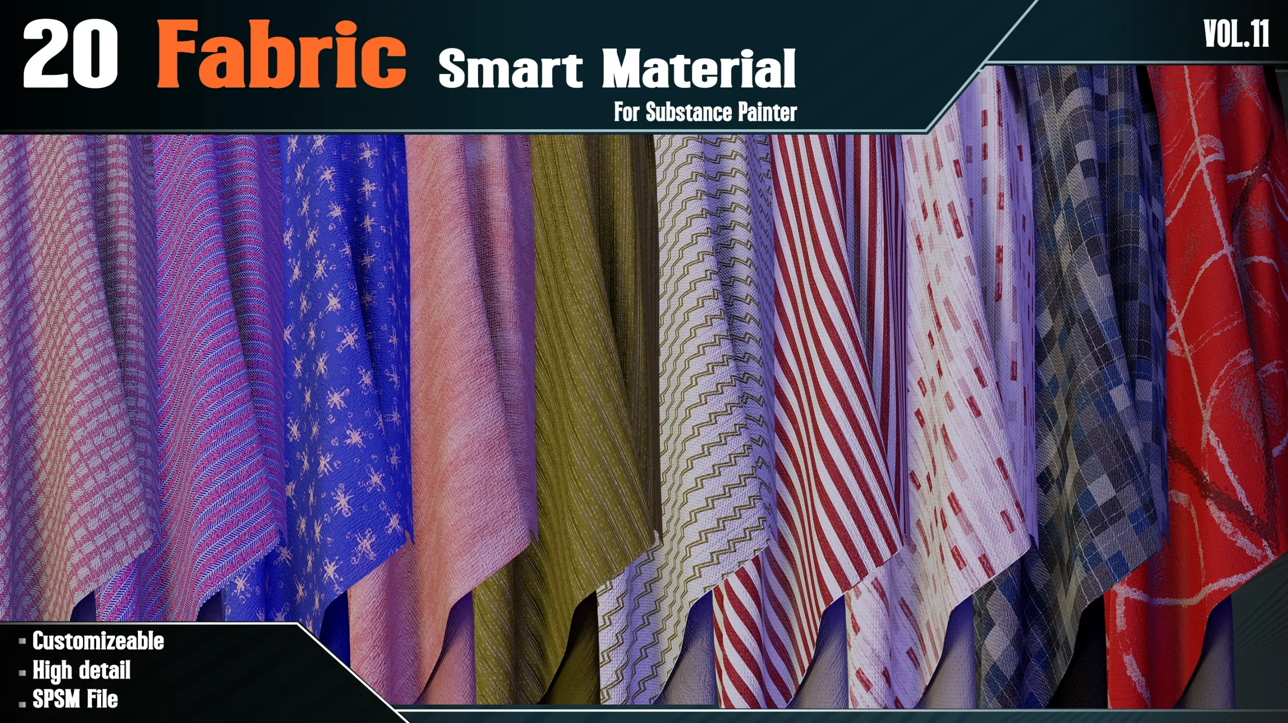 20 Fabric Smart Materials - VOL - FlippedNormals