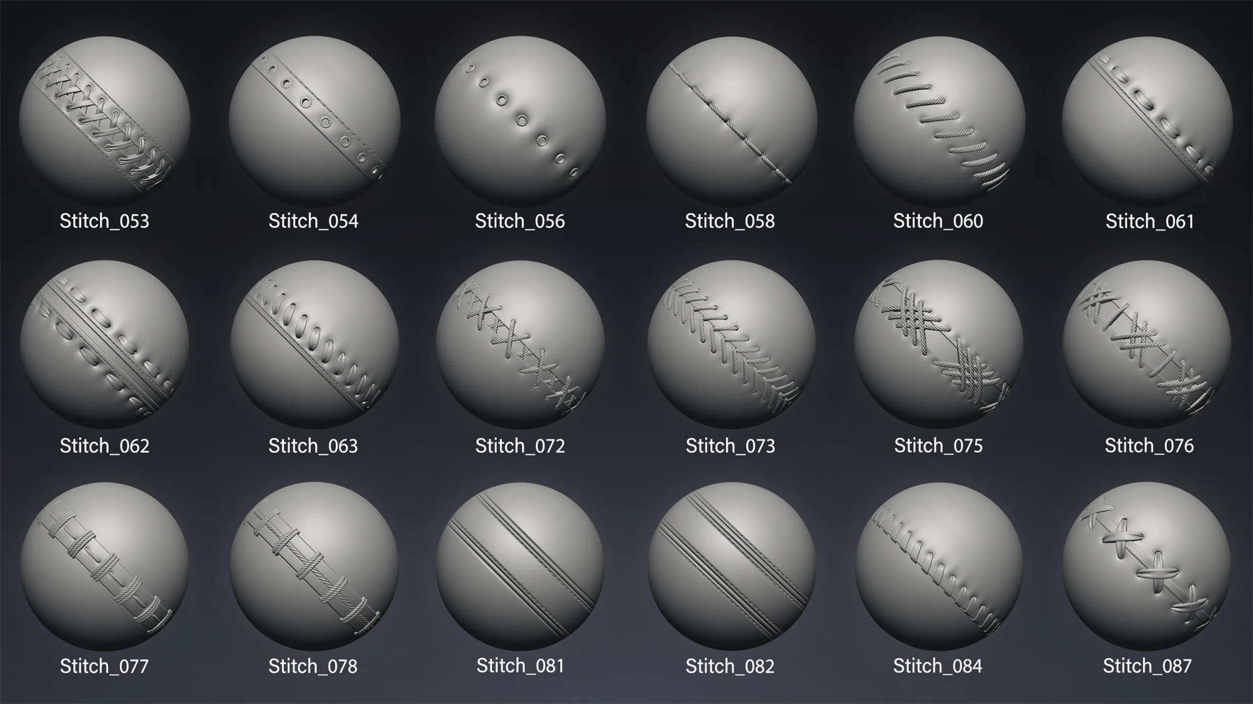 90 Seam & Stitch Brushes + Alphas - FlippedNormals