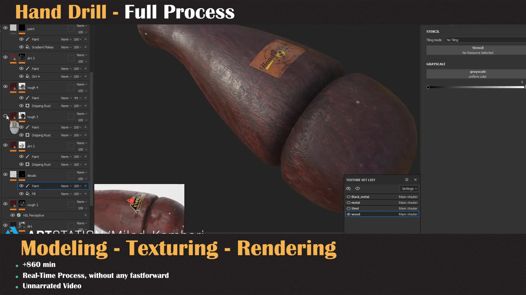 Hand Drill - Tutorial Full Process - FlippedNormals