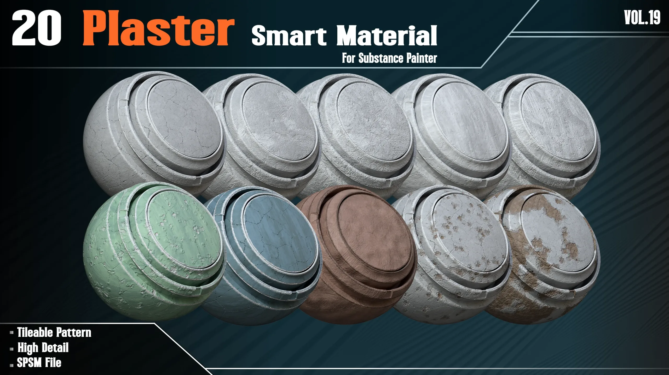 20 Plaster Smart Materials - VOL - FlippedNormals