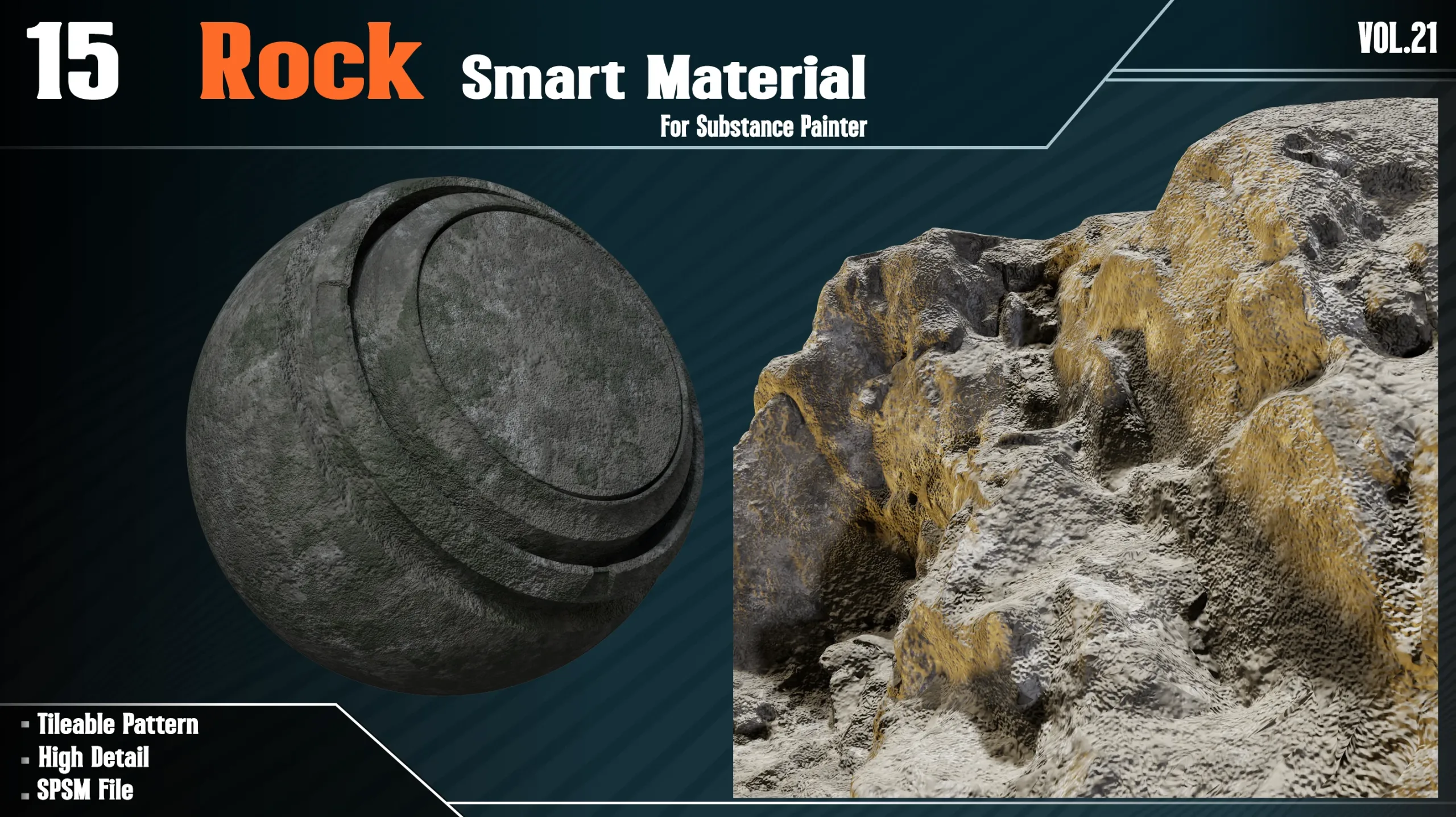 15 Rock Smart material - Vol21 - FlippedNormals
