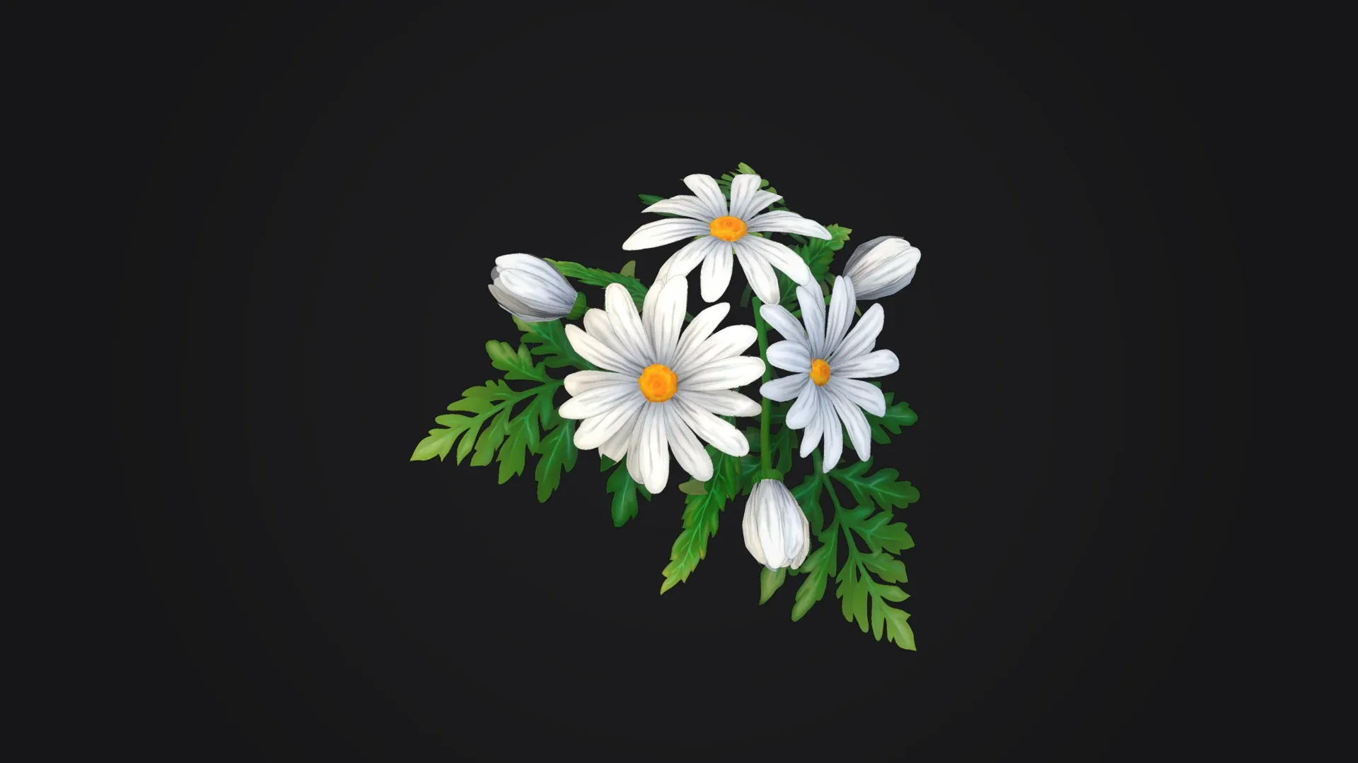 Handpainted stylized Daisies - FlippedNormals