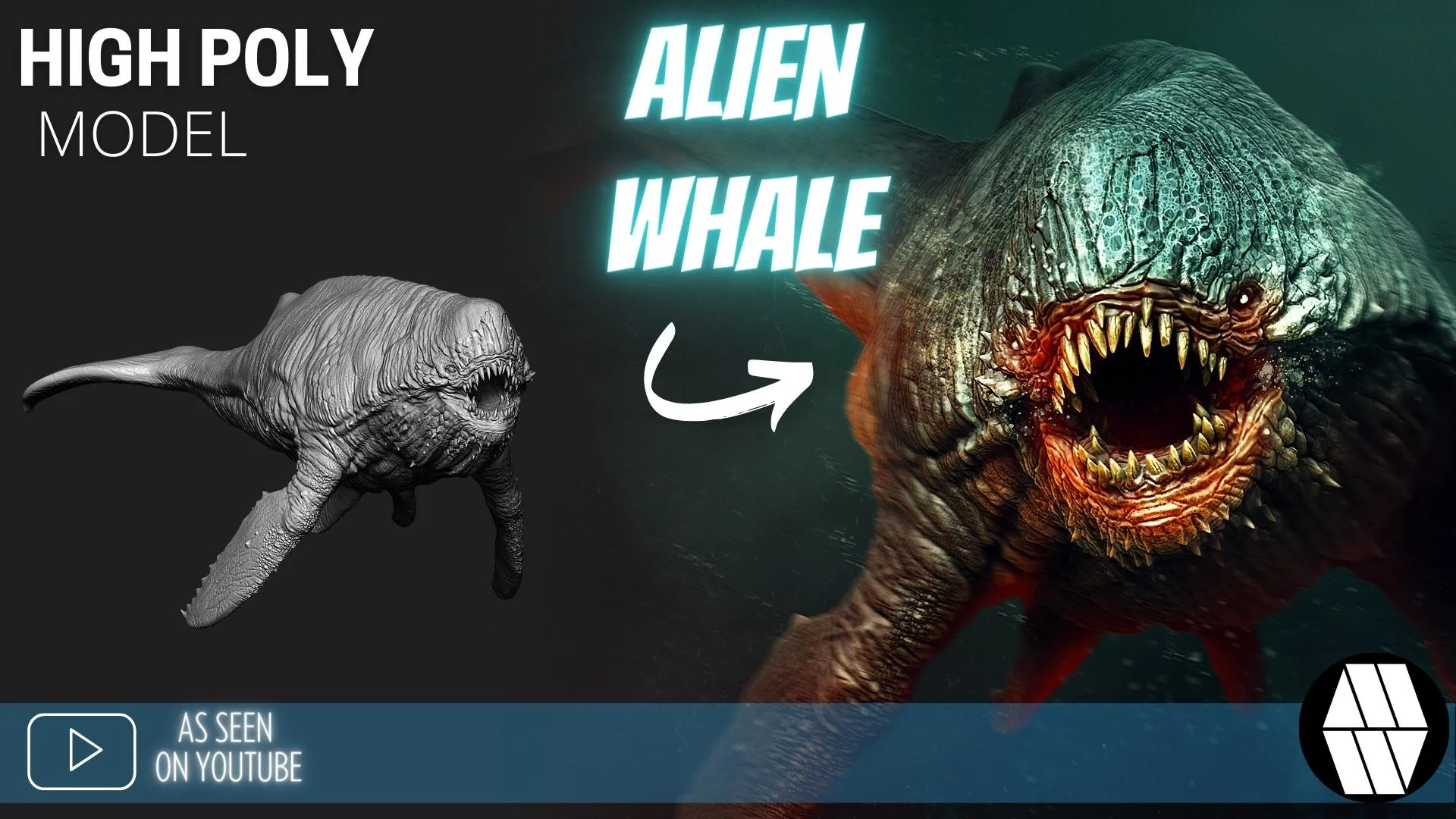 ZBrush Model: Alien Whale High - FlippedNormals