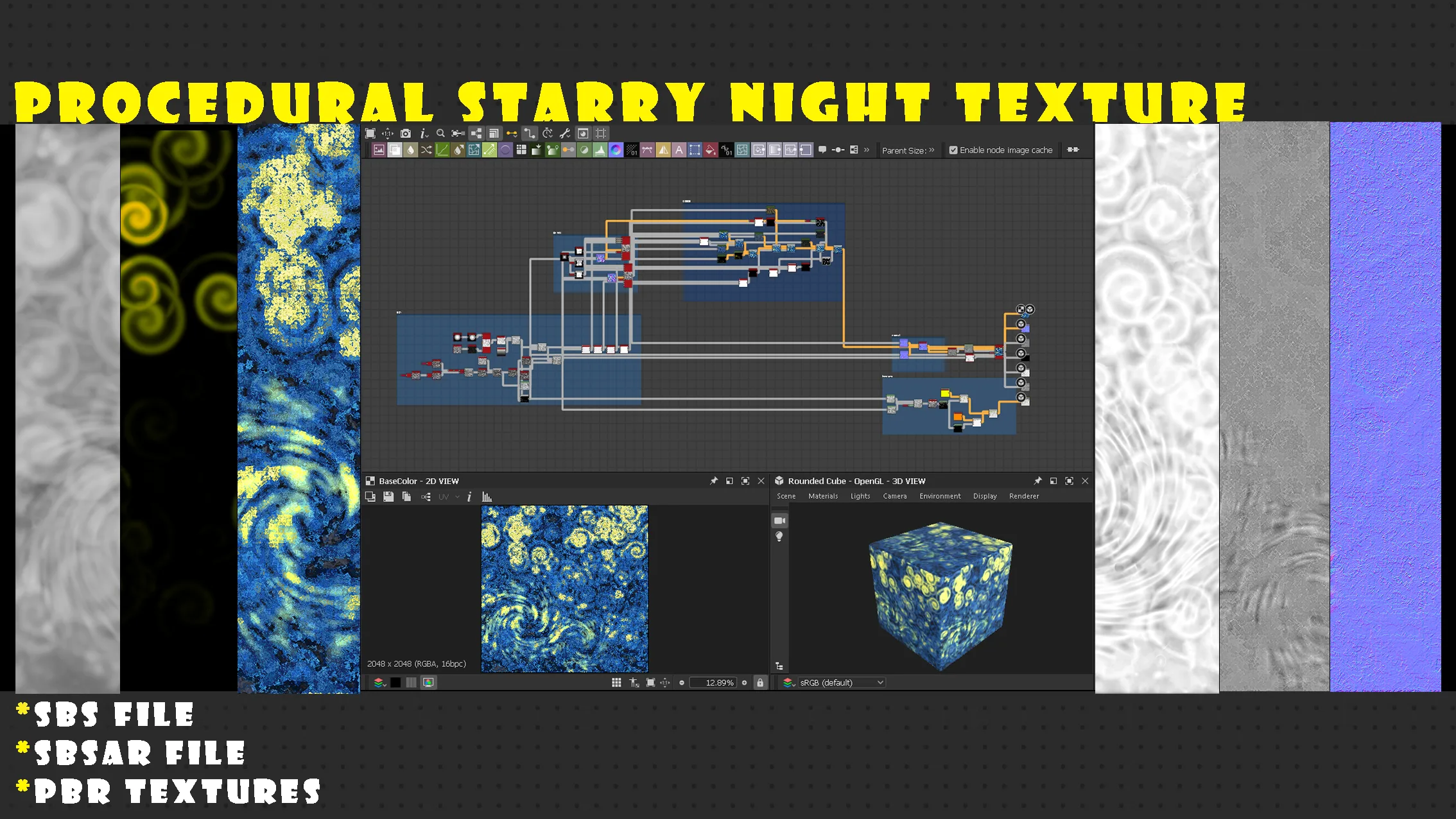 Procedural Starry Night Textures - FlippedNormals
