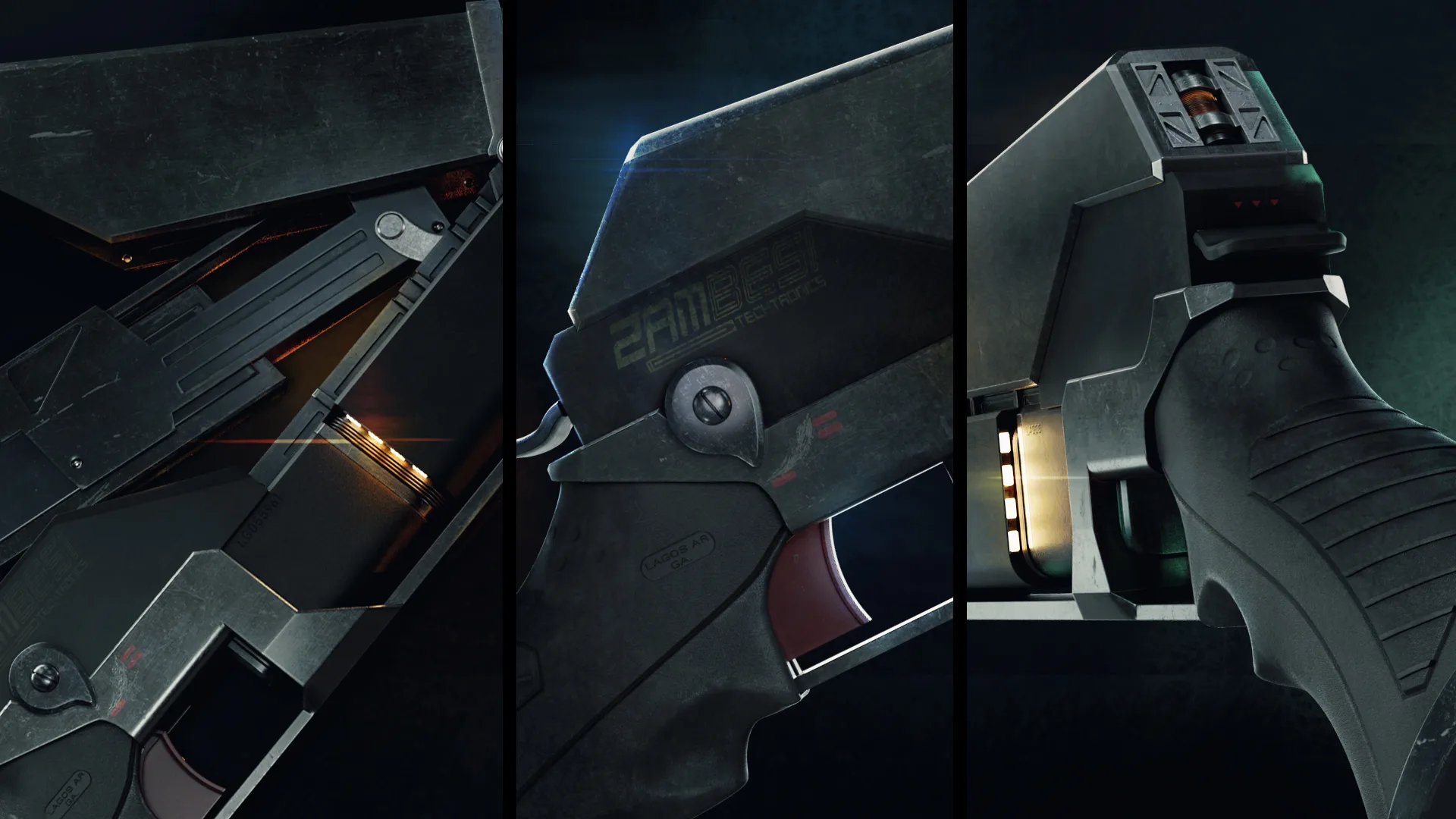 Cyber Handgun (VFX Asset) - FlippedNormals