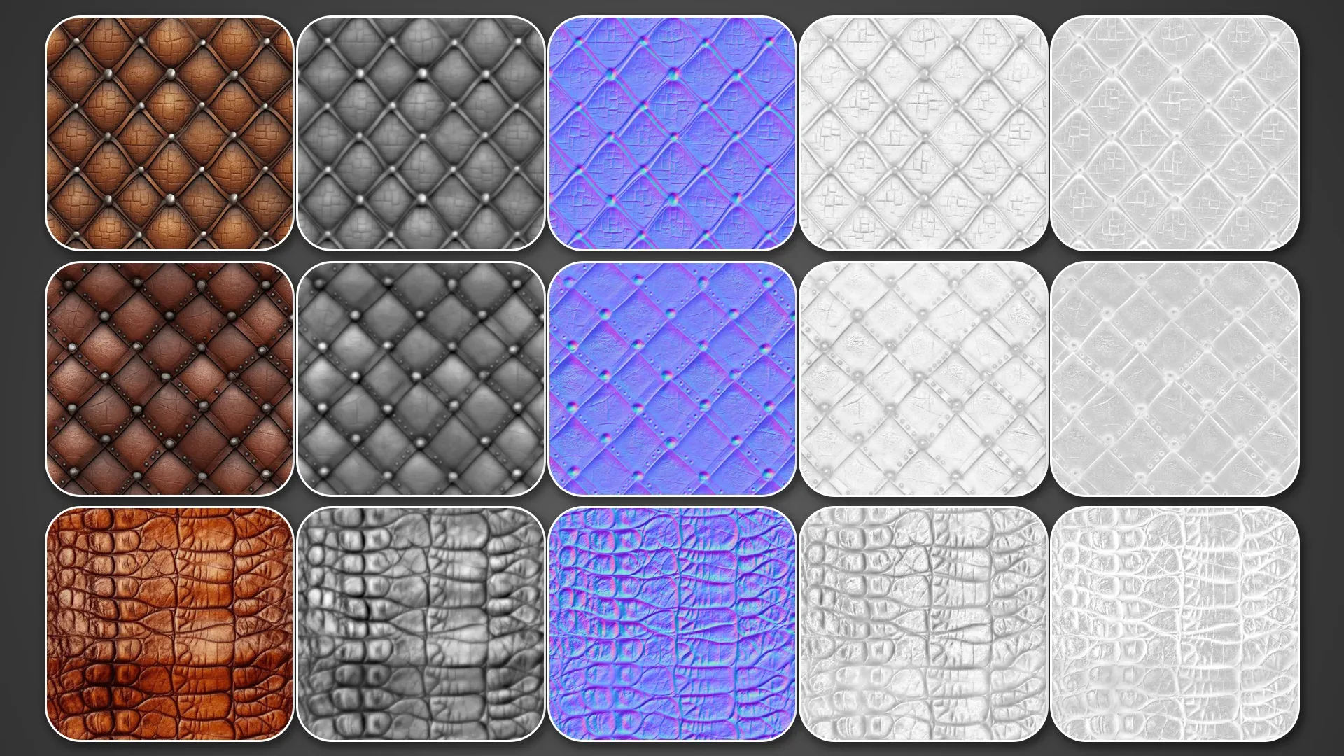 200 Seamless Leather Textures Vol - FlippedNormals