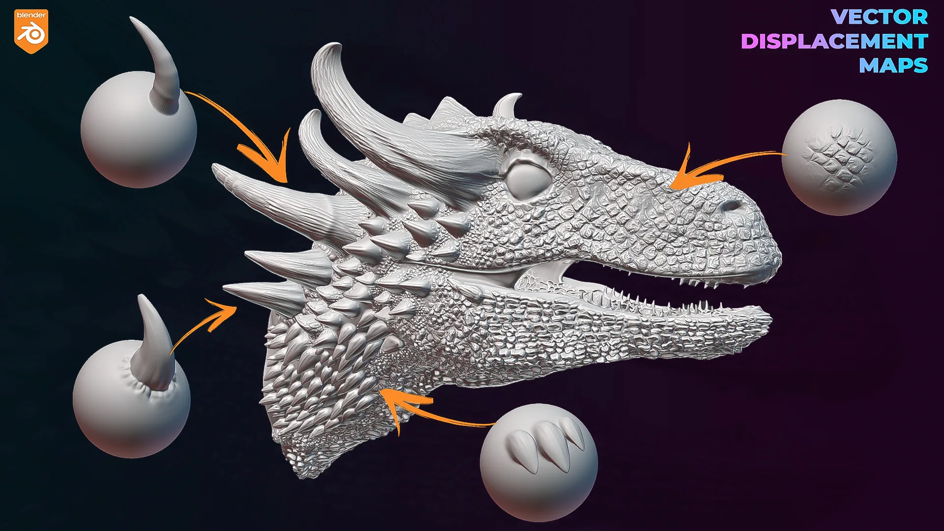 Blender VDM Dragon Brushes. Asset - FlippedNormals