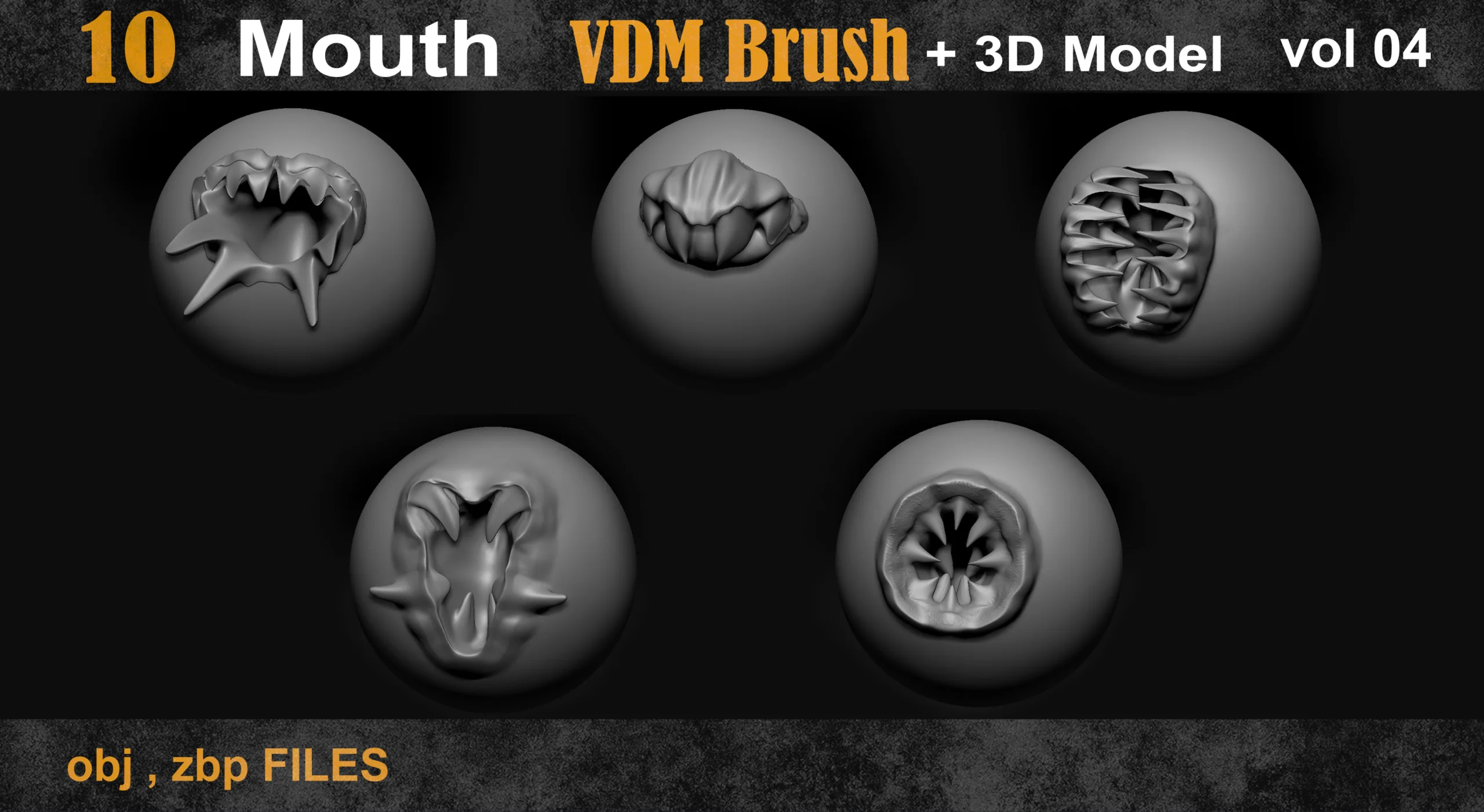 10 Mouth VDM Brush + 3d Model Vol - FlippedNormals