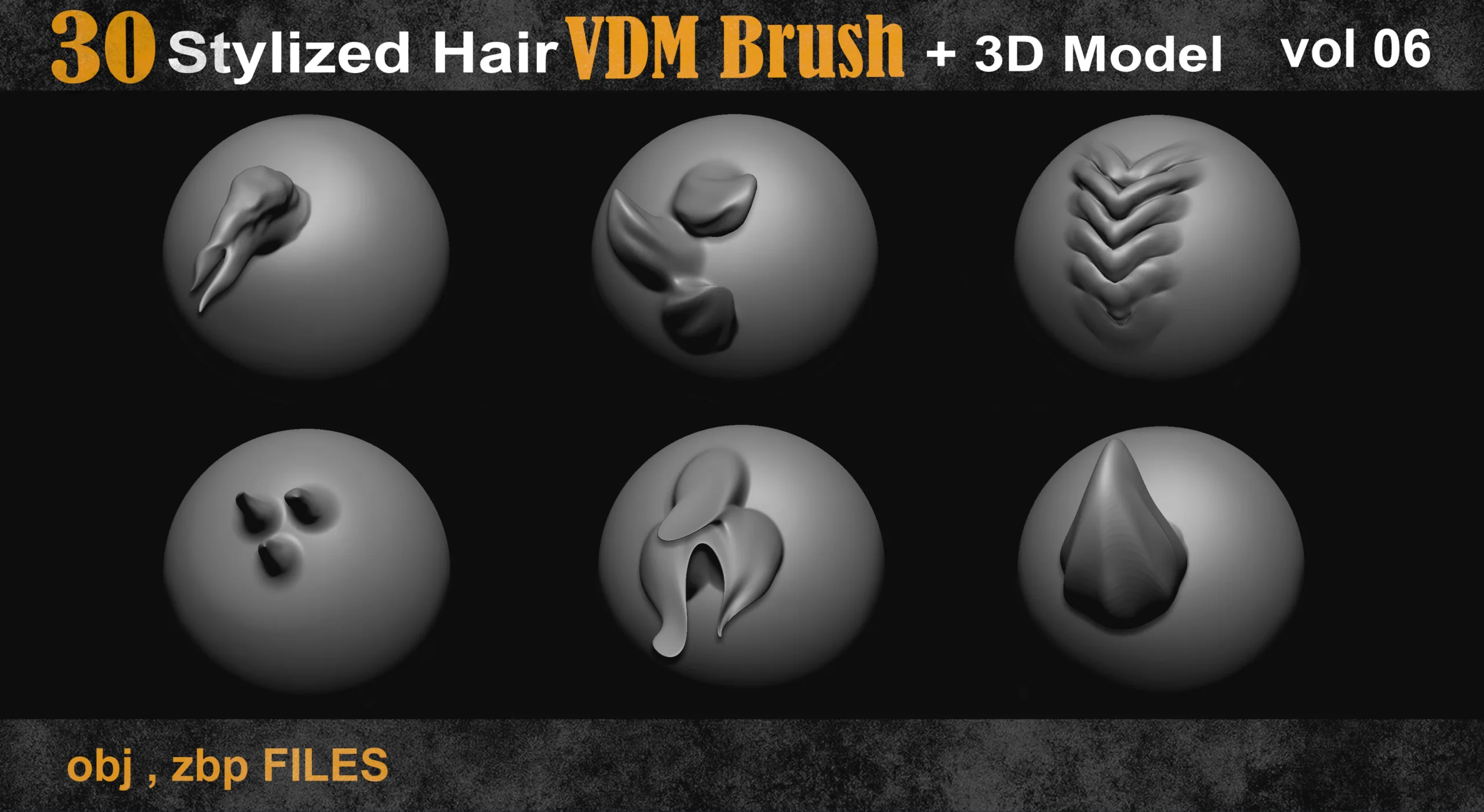 30 Stylized Hair VDM Brush + 3d - FlippedNormals