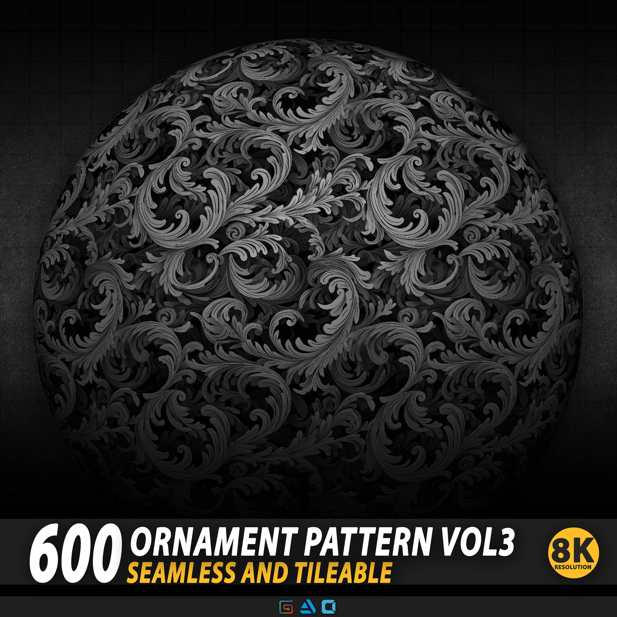 600 ornamental Pattern | 8k Res - FlippedNormals
