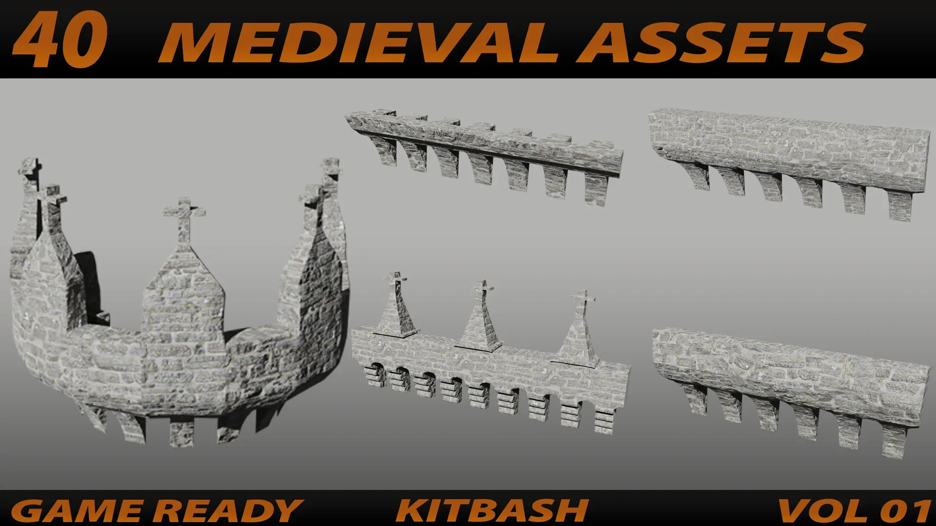 MEDIEVAL-ASSETS-KITBASH-VOL-01 - FlippedNormals