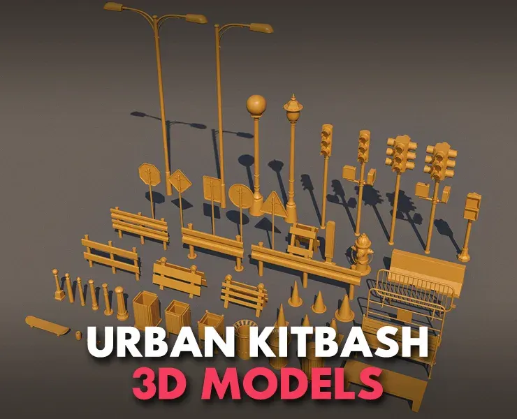 URBAN KITBASH - 3D MODELS - FlippedNormals