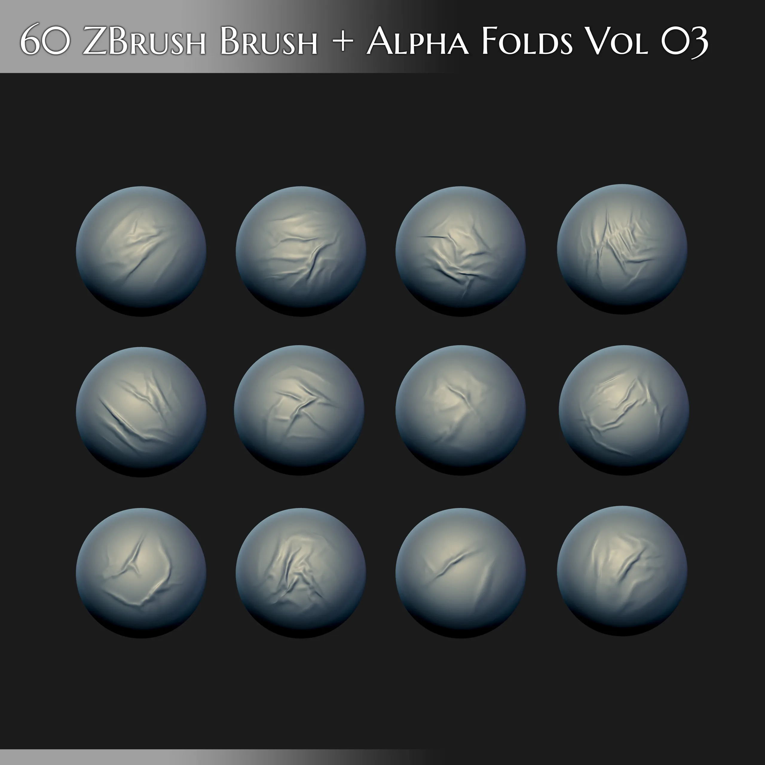 60 ZBrush Brush + Alpha Folds Vol - FlippedNormals