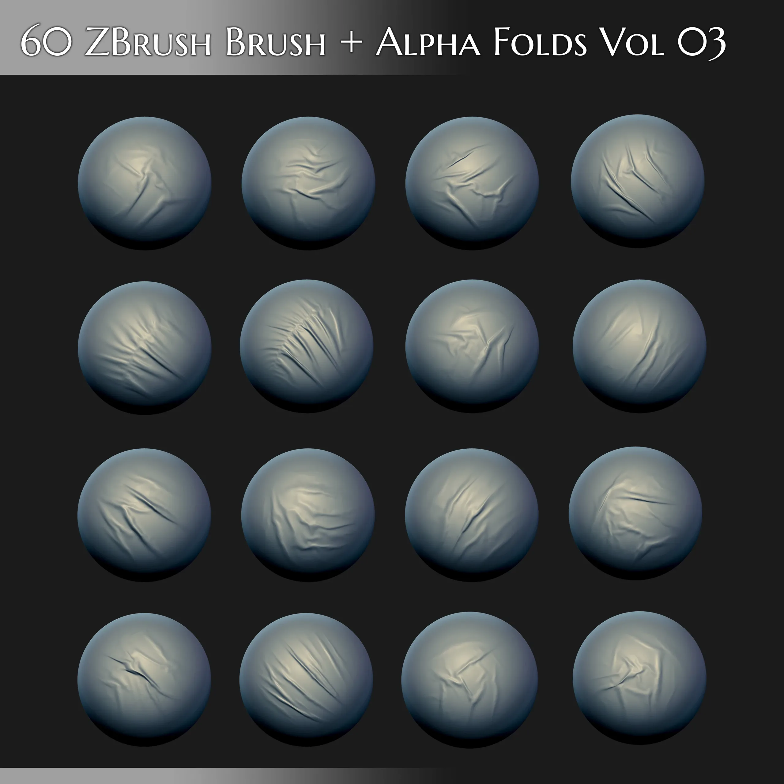 60 ZBrush Brush + Alpha Folds Vol - FlippedNormals
