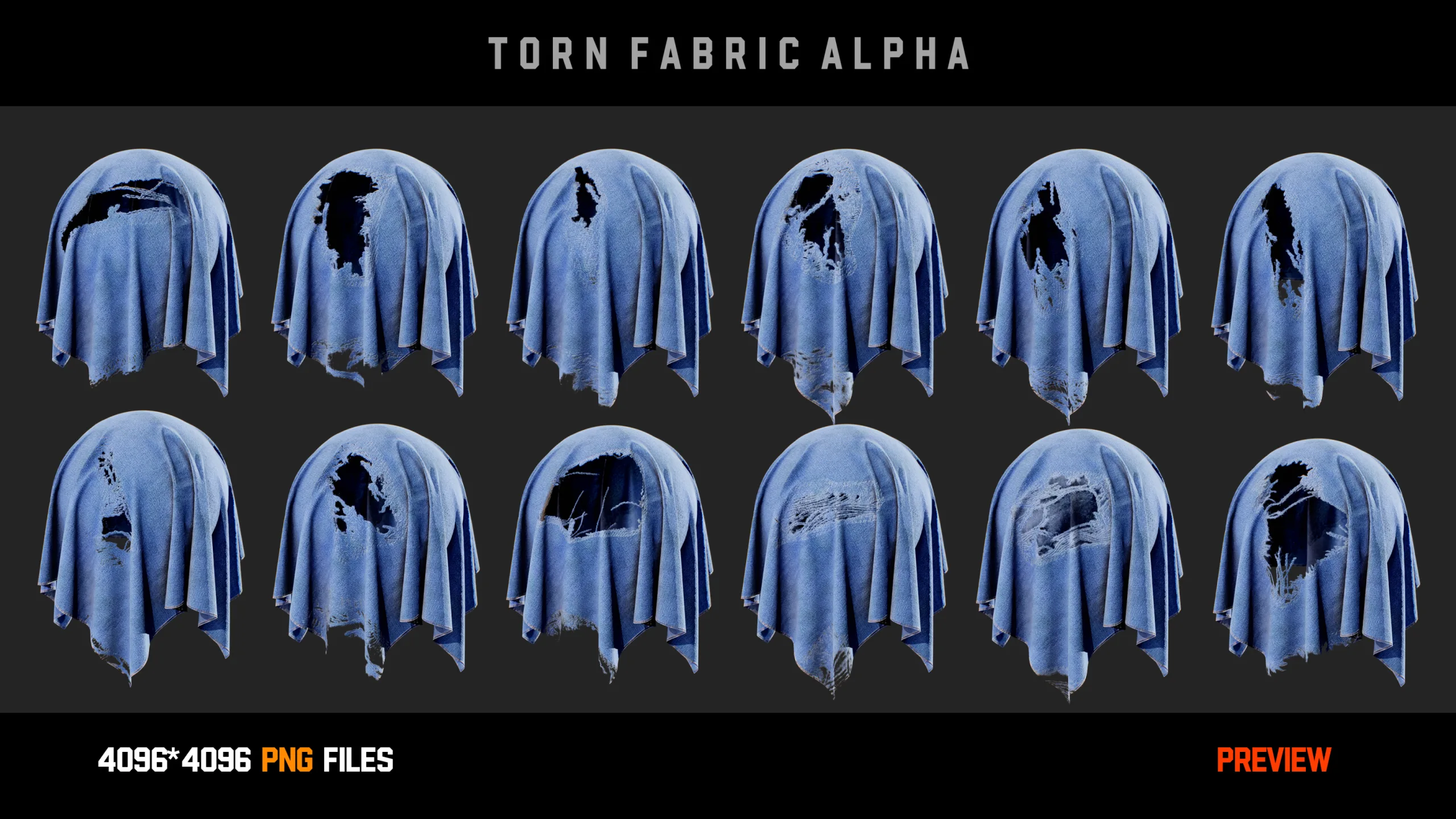 " 55 Torn Fabric Alphas " (Vol - FlippedNormals