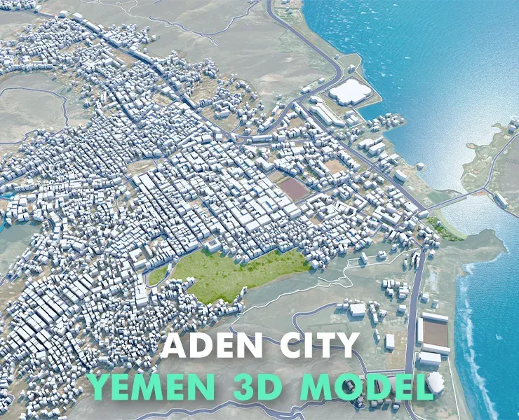 Aden city Yemen 3d model 35km - FlippedNormals