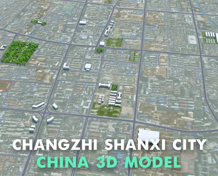 Changzhi city Shanxi China 3d model - FlippedNormals
