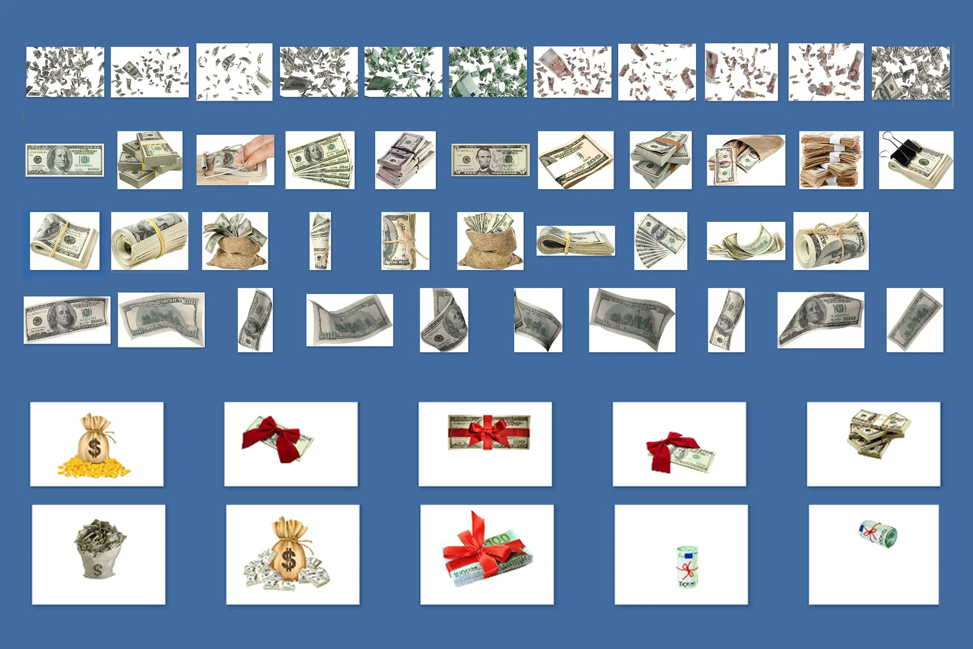 50 Money Overlays PNG, Photoshop - FlippedNormals