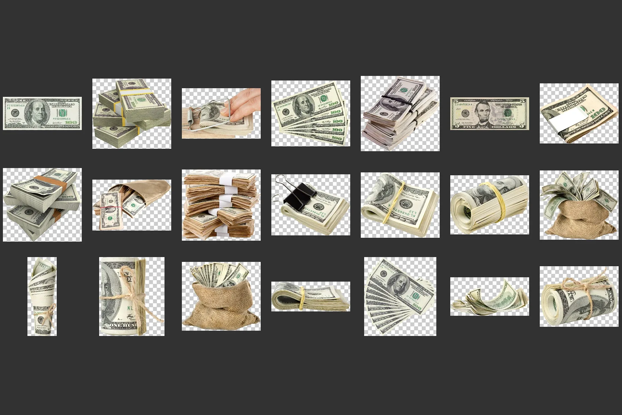 50 Money Overlays PNG, Photoshop - FlippedNormals
