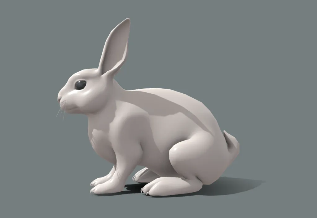 Rabbit BaseMesh - Topology + UV - FlippedNormals