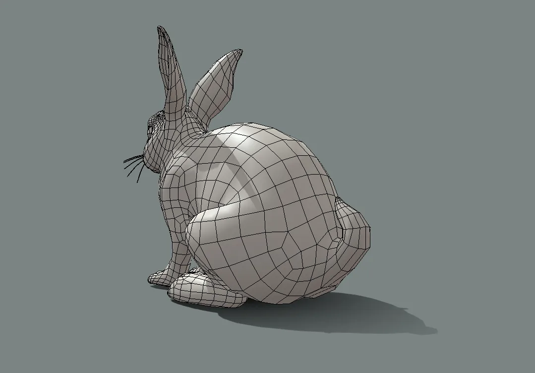 Rabbit BaseMesh - Topology + UV - FlippedNormals