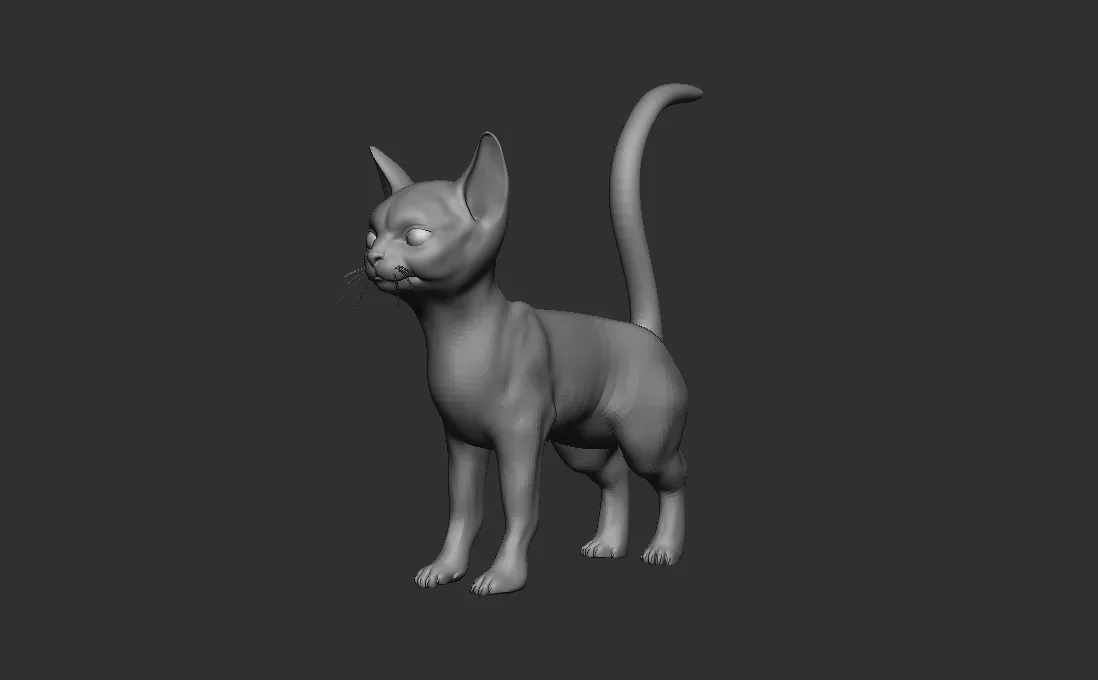 Cat - Topology + UV Map - FlippedNormals