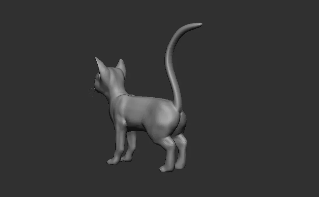 Cat - Topology + UV Map - FlippedNormals