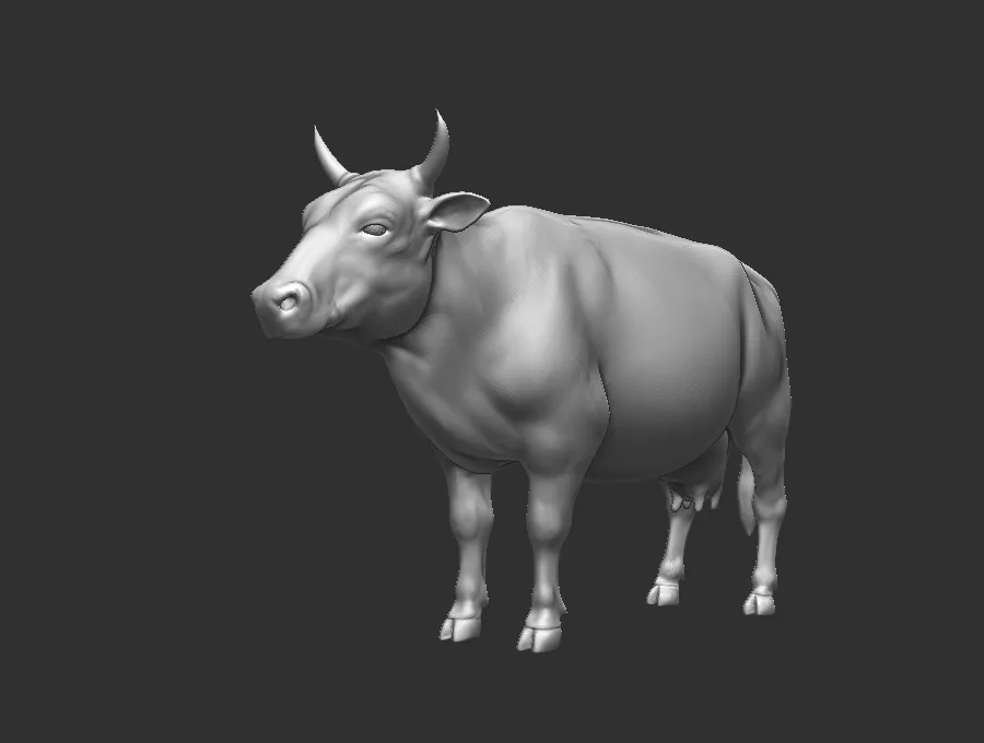 Cow - Topology + UV Map - FlippedNormals