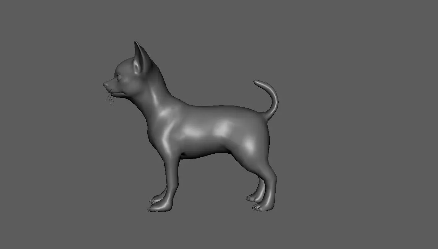 Chihuahua Dog BaseMesh - Topology - FlippedNormals