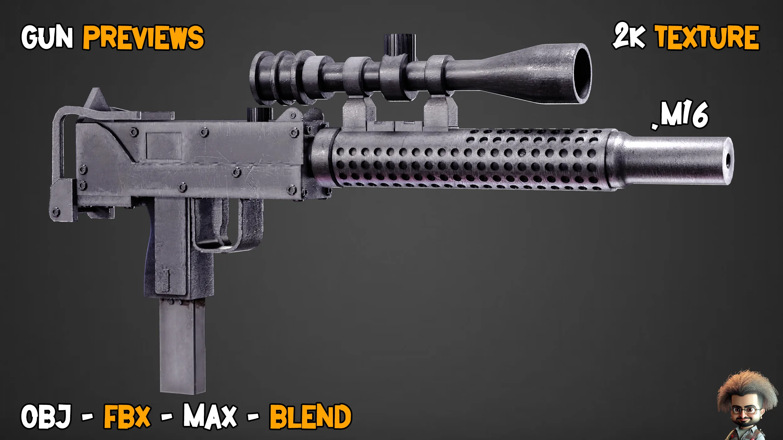 55 Super Game-Ready Guns + Texture - FlippedNormals