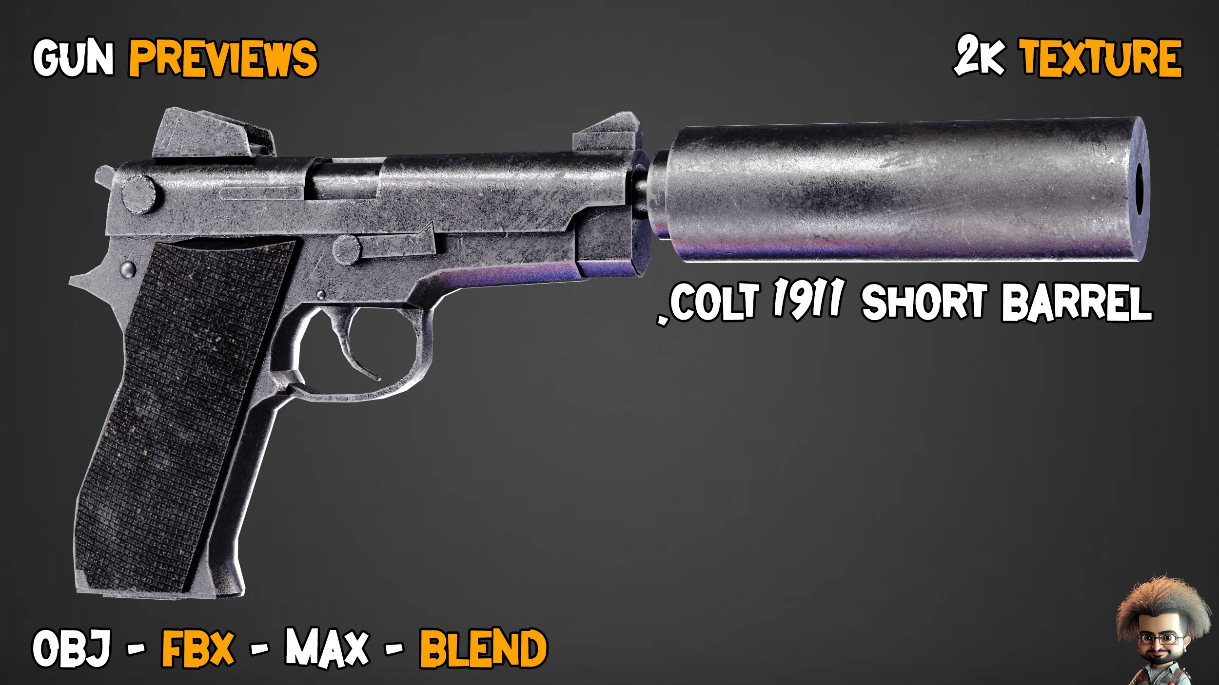 55 Super Game-Ready Guns + Texture - FlippedNormals