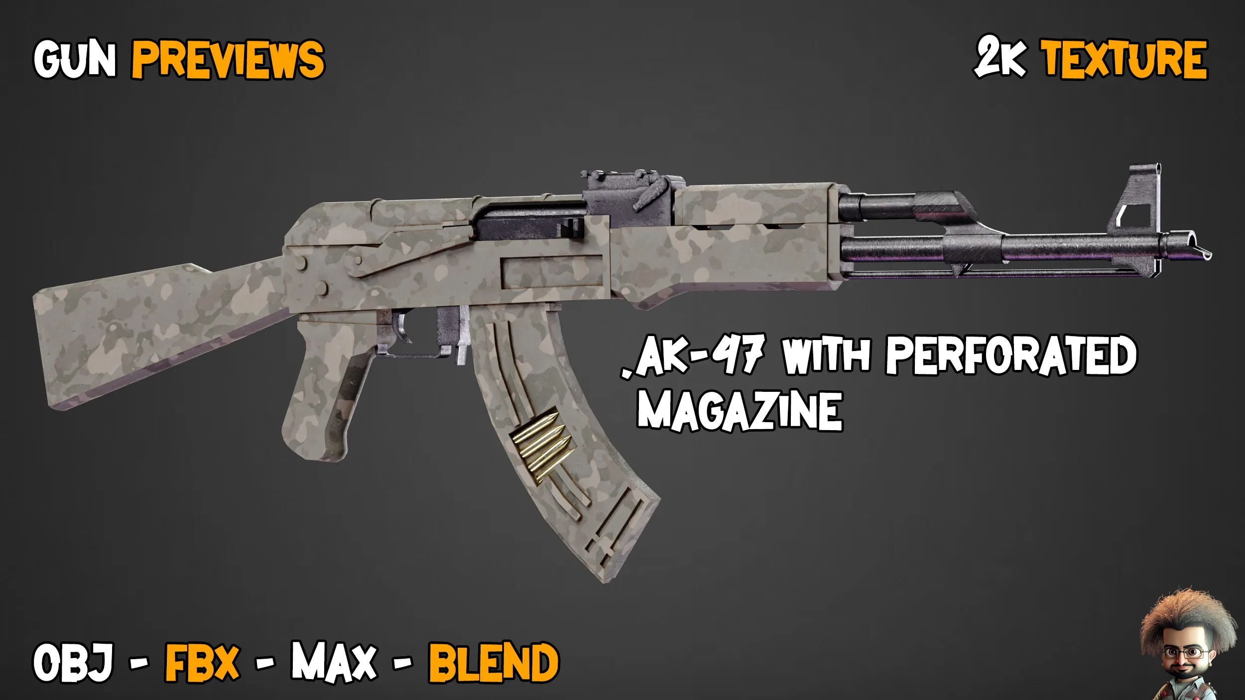 55 Super Game-Ready Guns + Texture - FlippedNormals