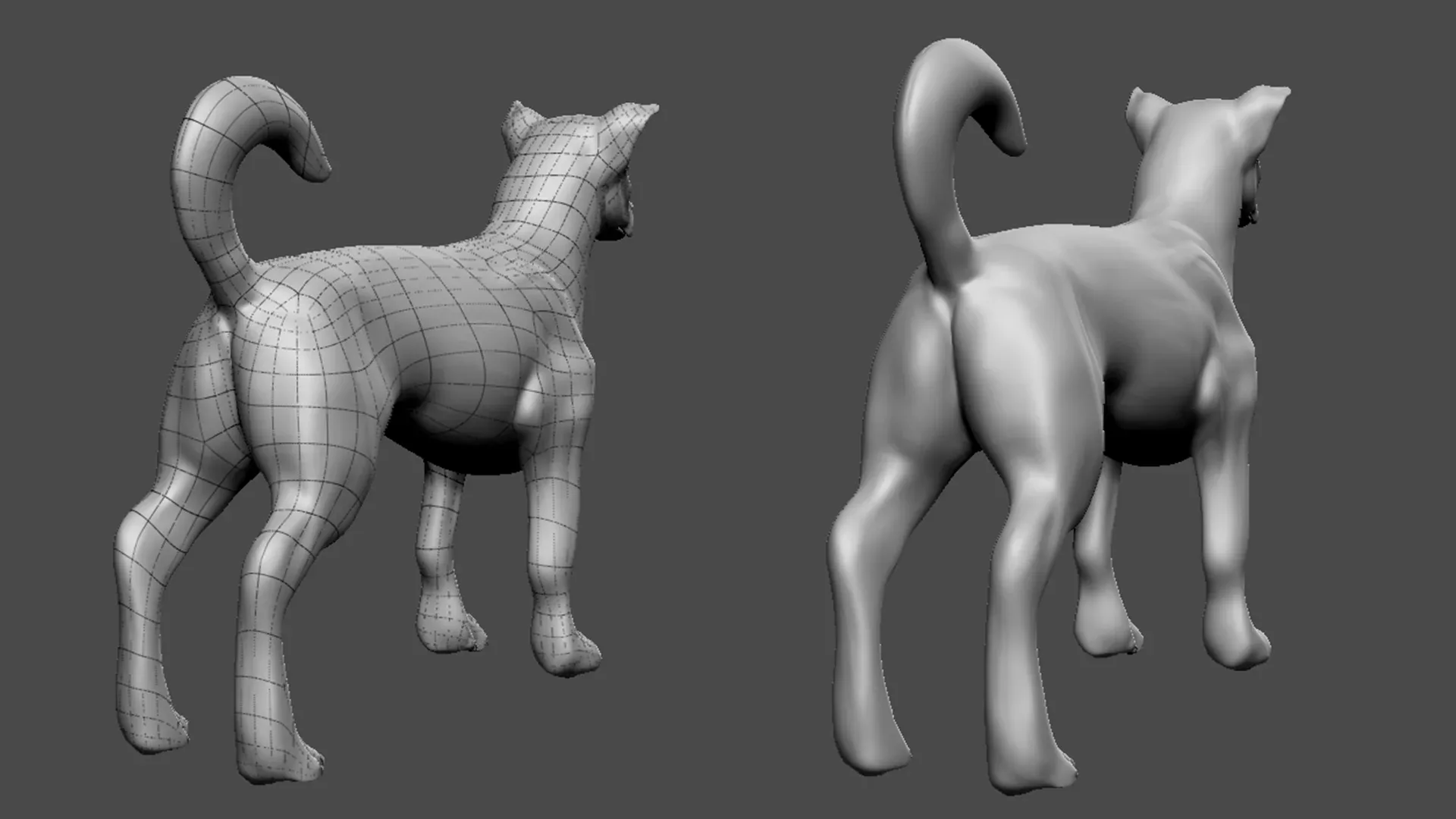Street Dog - Topology + UV Map - FlippedNormals