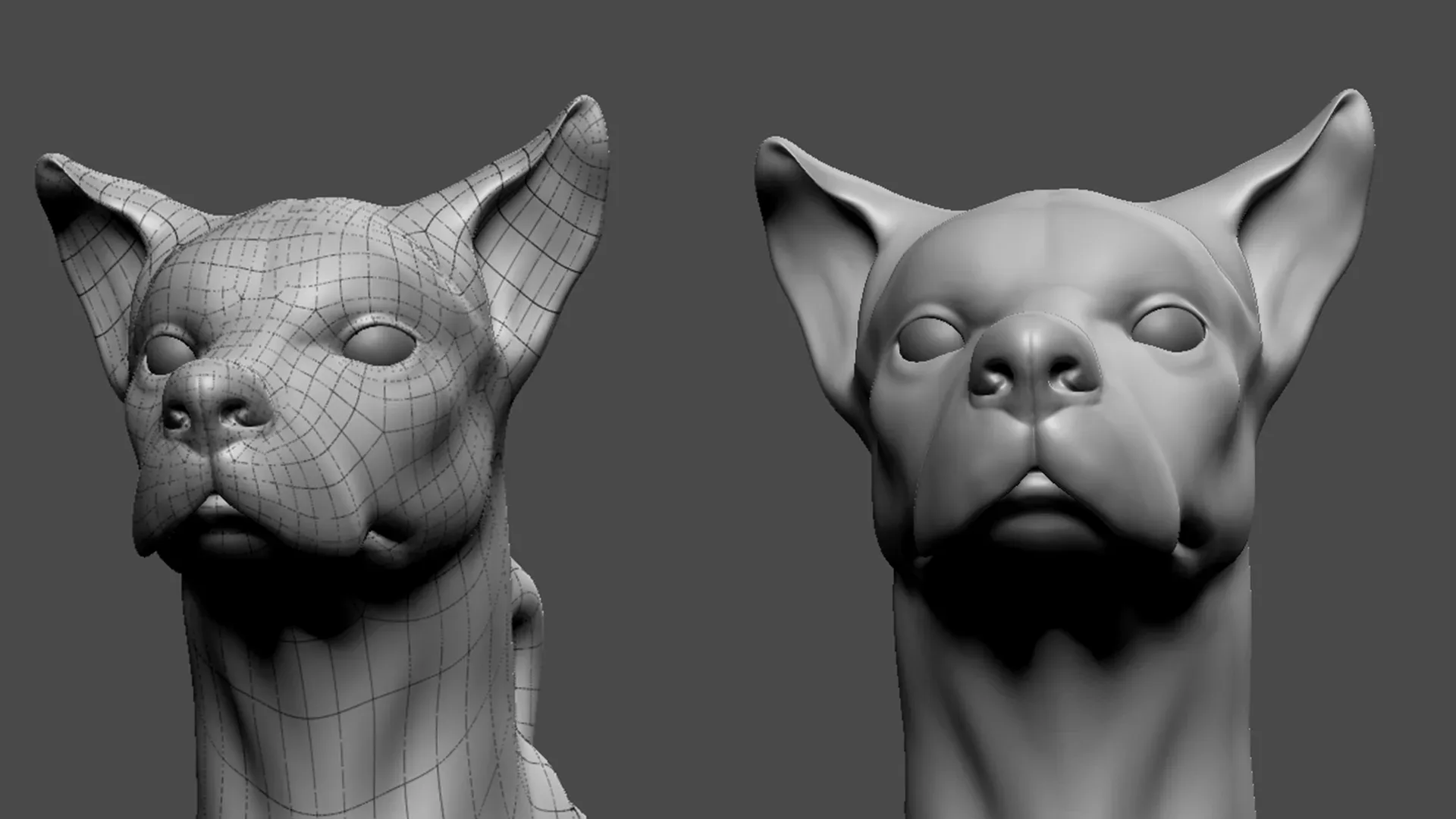 Street Dog - Topology + UV Map - FlippedNormals
