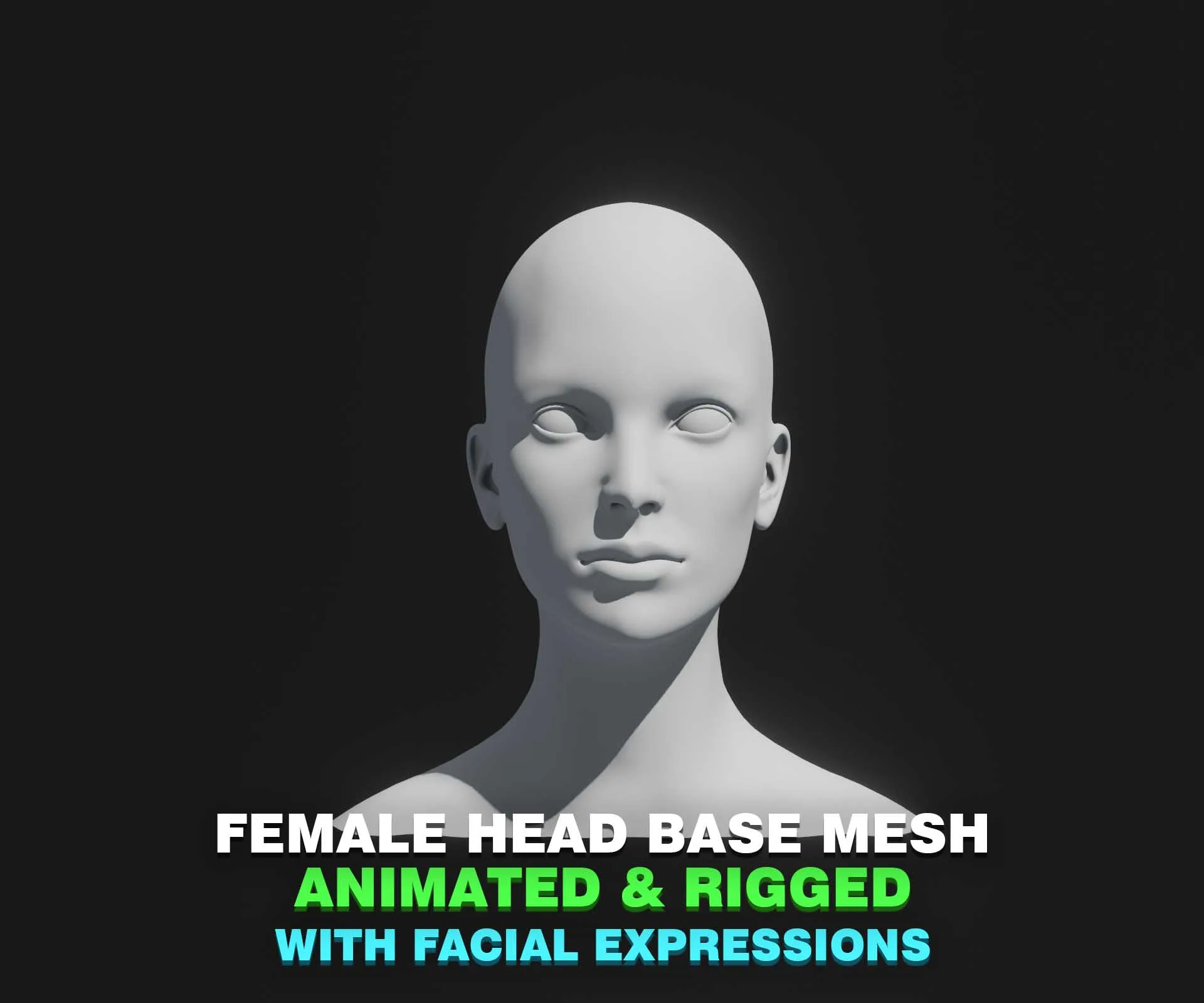 Female Head Realistic Base Mesh - FlippedNormals