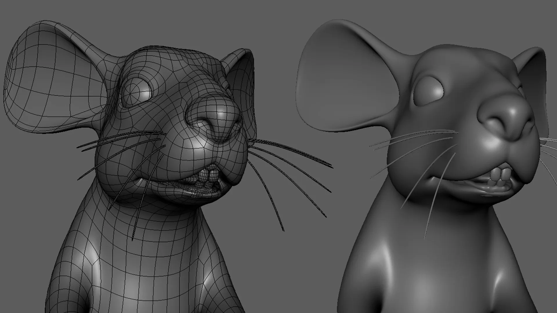 Mouse BaseMesh - Topology + UV - FlippedNormals