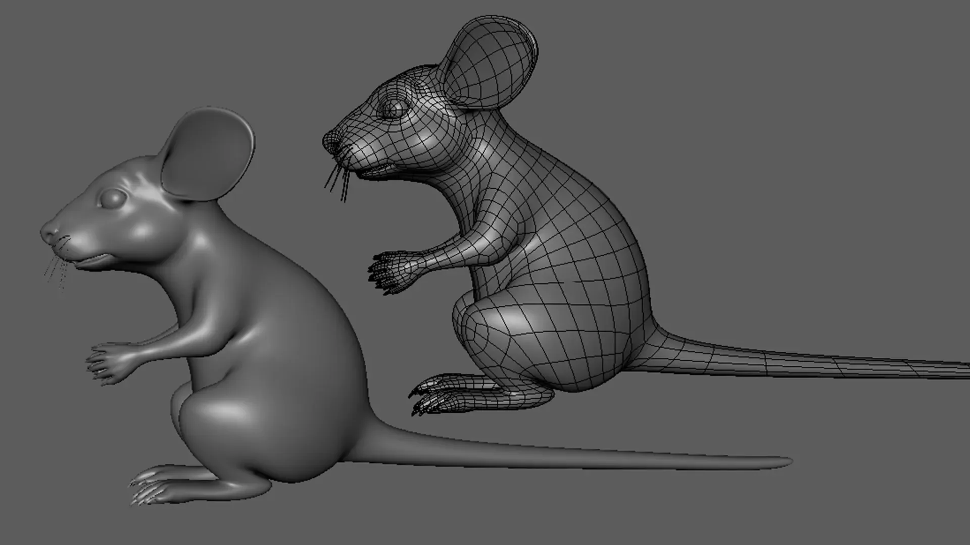 Mouse BaseMesh - Topology + UV - FlippedNormals