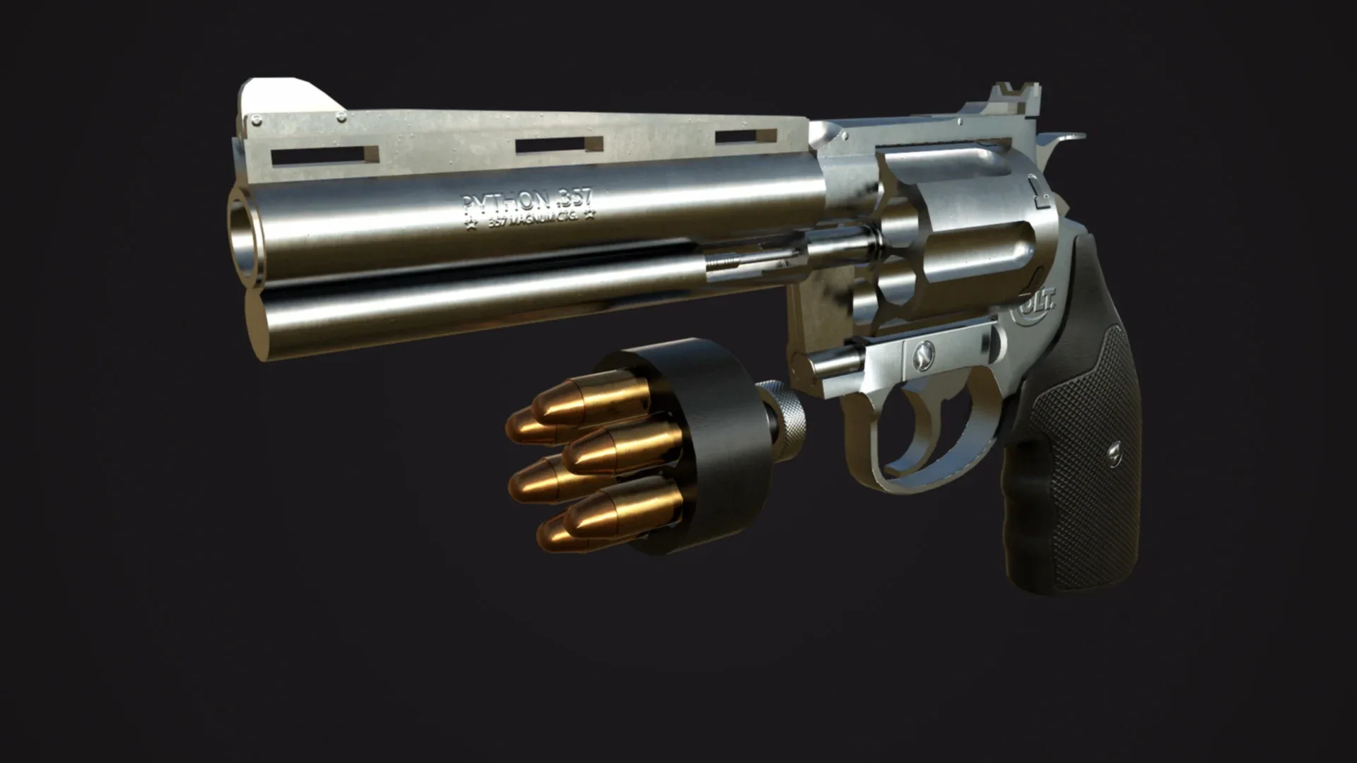 Colt Python 357 Revolver - FlippedNormals