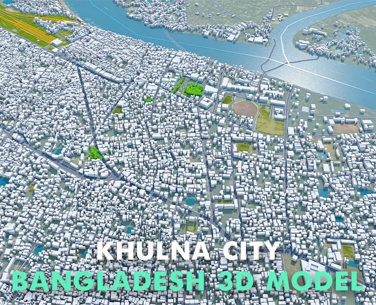 Khulna city Bangladesh 3d model - FlippedNormals