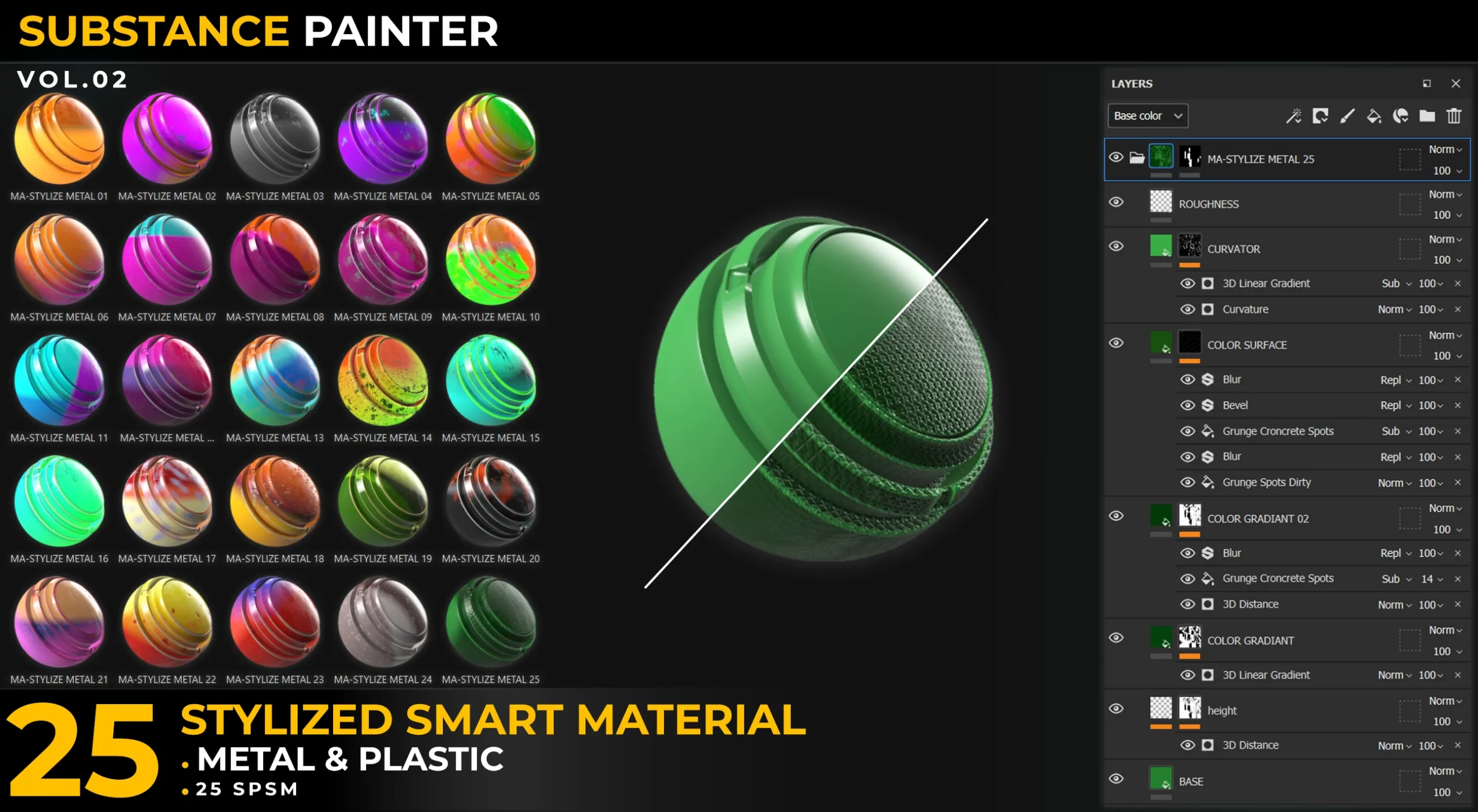 25 Stylized Smart Materials Metal - FlippedNormals