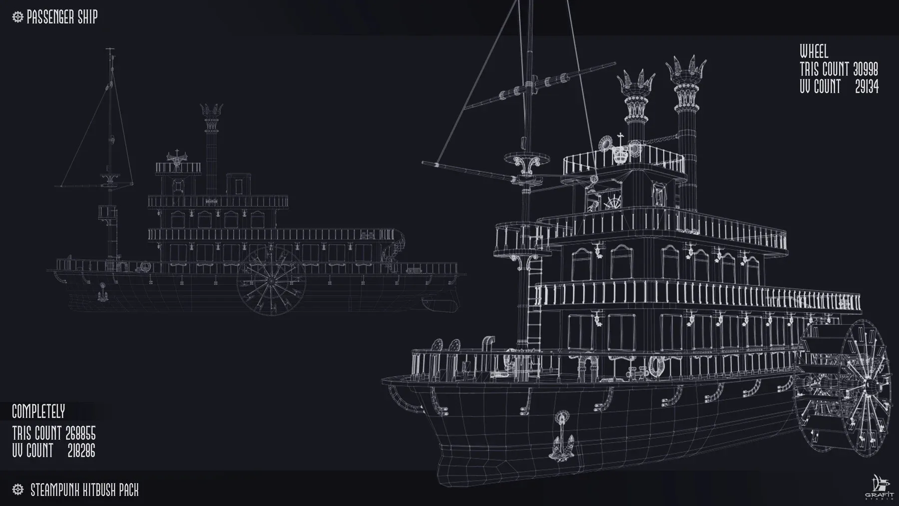 3D KITBASH SET - Steampunk - TEXTURED - FlippedNormals