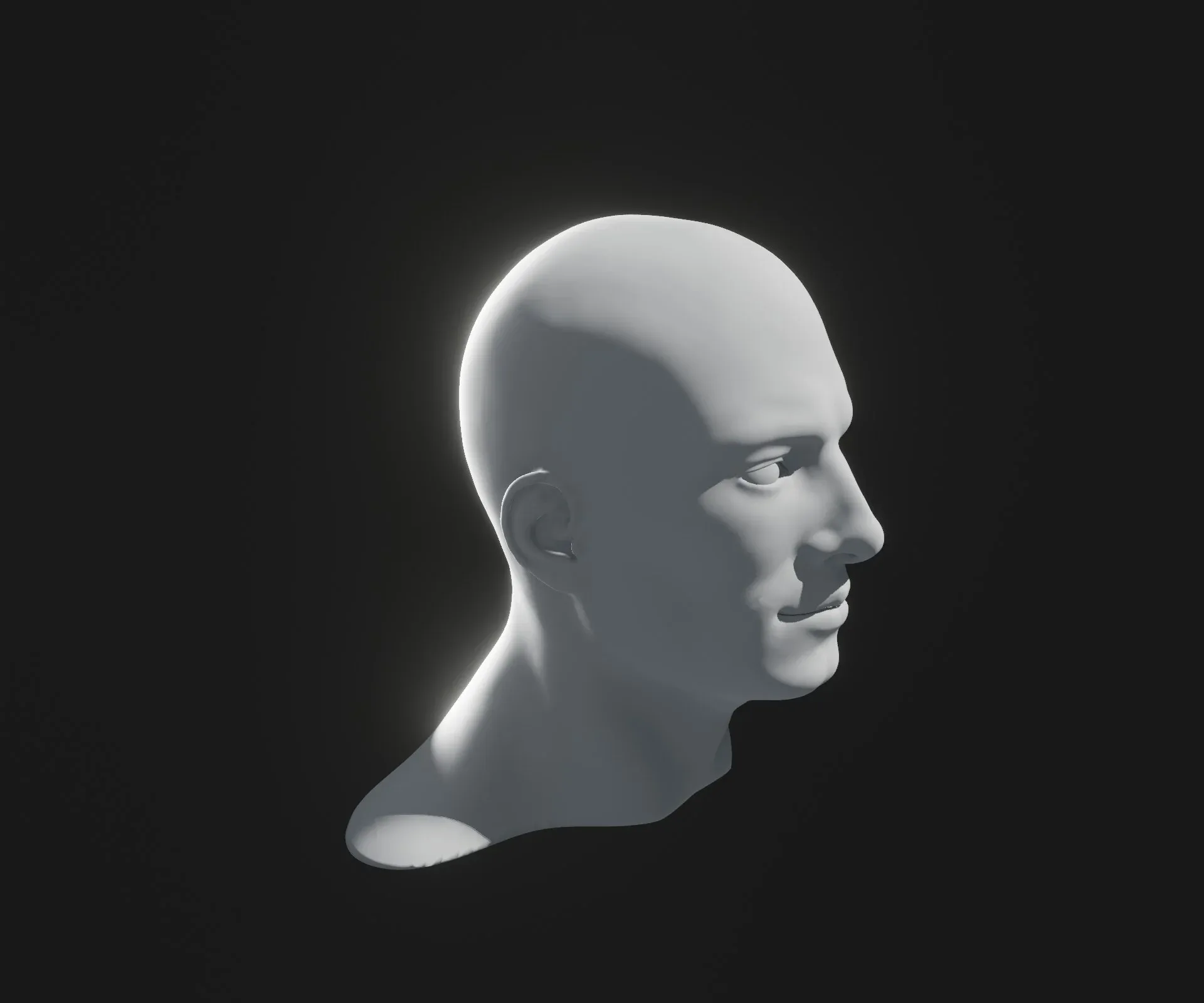 Male Head Realistic Base Mesh 3D - FlippedNormals