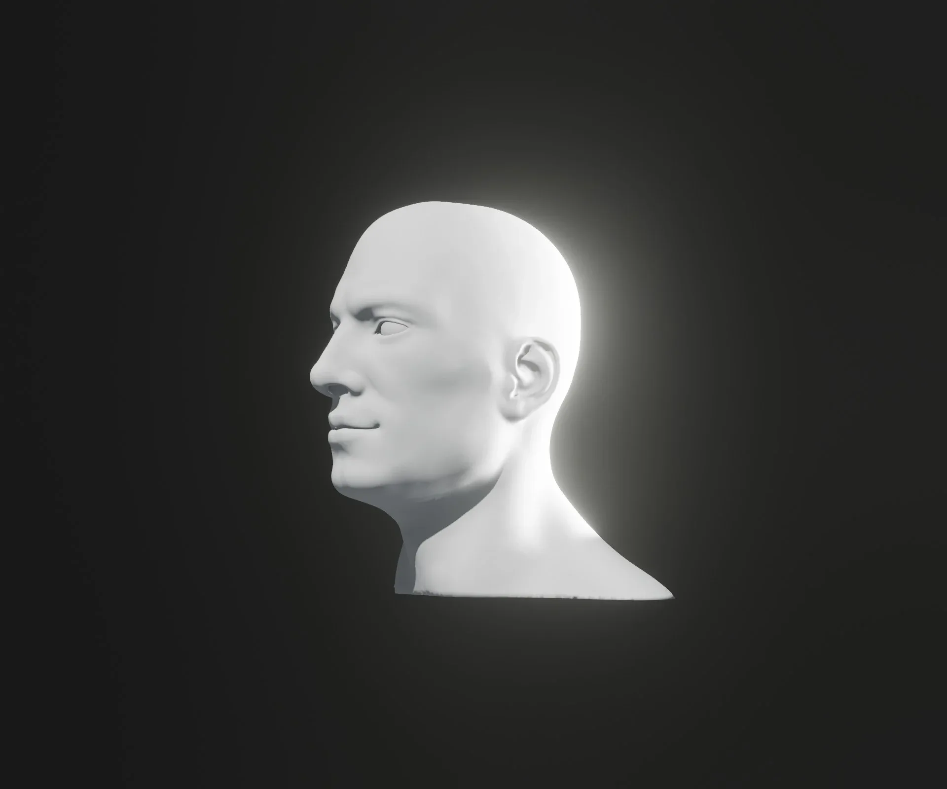 Male Head Realistic Base Mesh 3D - FlippedNormals