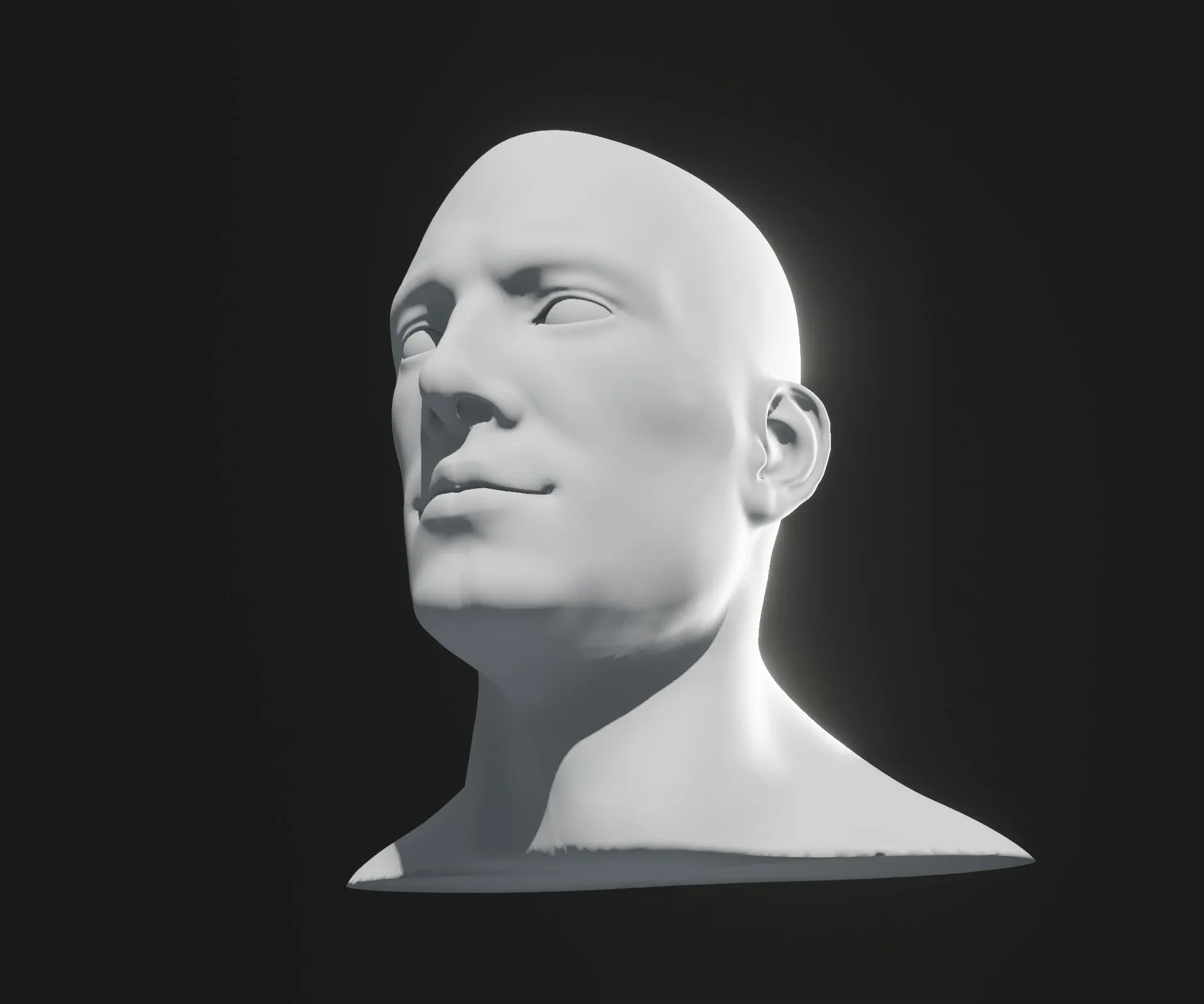 Male Head Realistic Base Mesh 3D - FlippedNormals