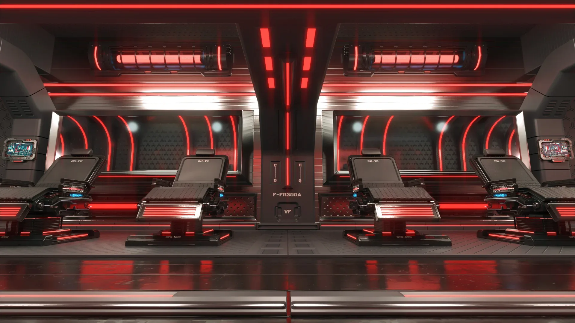 scifi modular interior space station - FlippedNormals